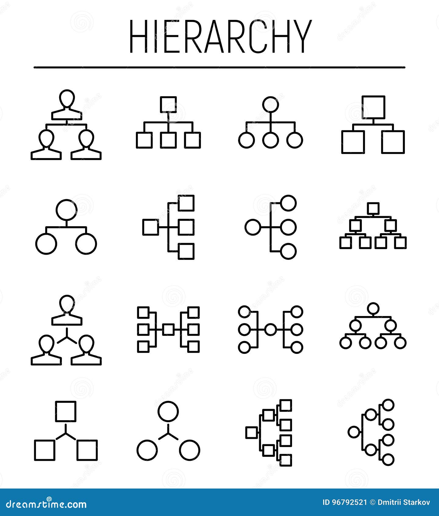 Set of Hierarchy Icons in Modern Thin Line Style. Stock Illustration ... Set of Hierarchy Icons in Modern Thin Line Style. Stock Illustration ...