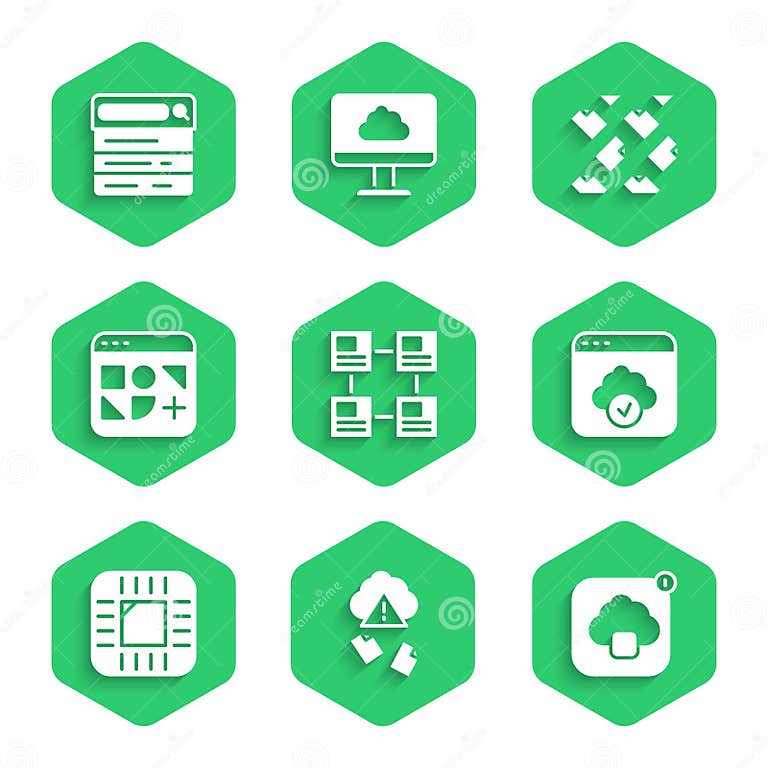 Set Hierarchy Organogram Chart, Cloud Hacking, Technology Data Transfer, Processor with CPU ...