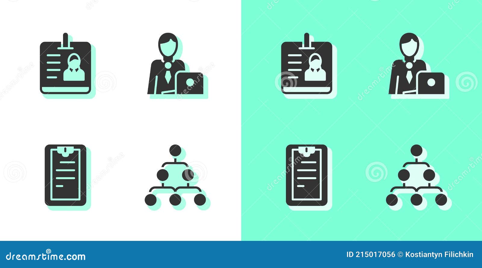 Set Hierarchy Organogram Chart, Identification Badge, Clipboard with ...