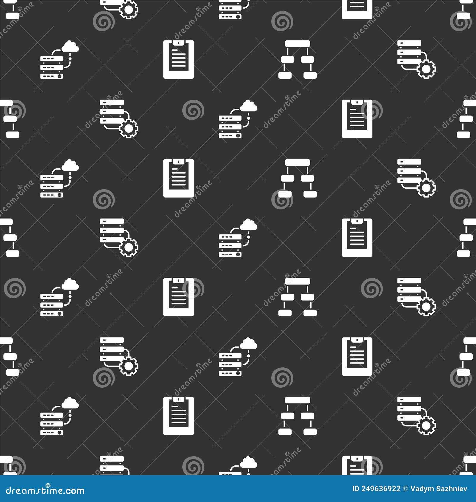 Set Hierarchy Organogram Chart, Server and Gear, Network Cloud Connection and Server, Data ...