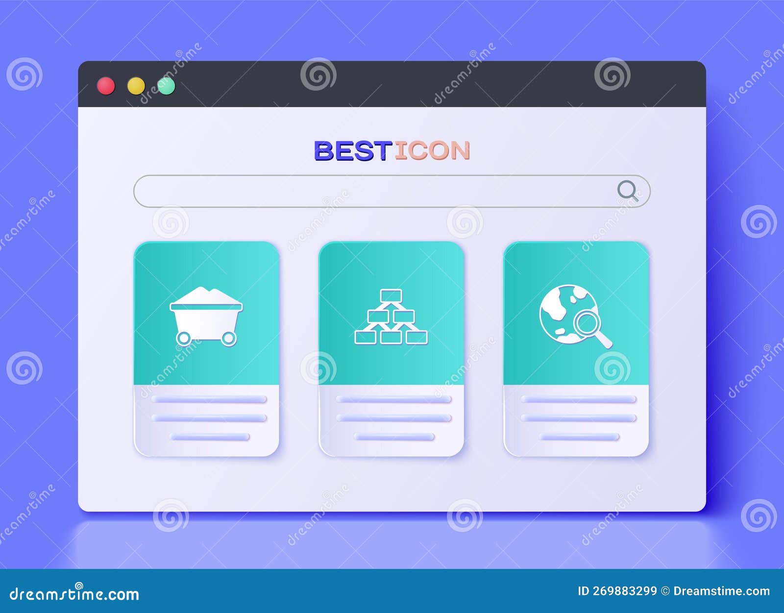 Set Hierarchy Organogram, Coal Mine Trolley and Search Globe Icon ... Set Hierarchy Organogram, Coal Mine Trolley and Search Globe Icon ...
