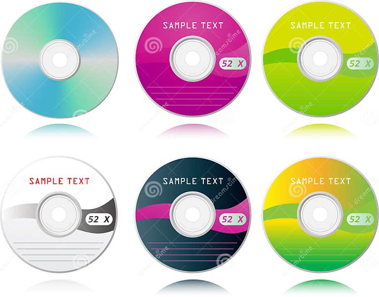 Set of High Detailed Blank CDs Stock Vector - Illustration of cover ...