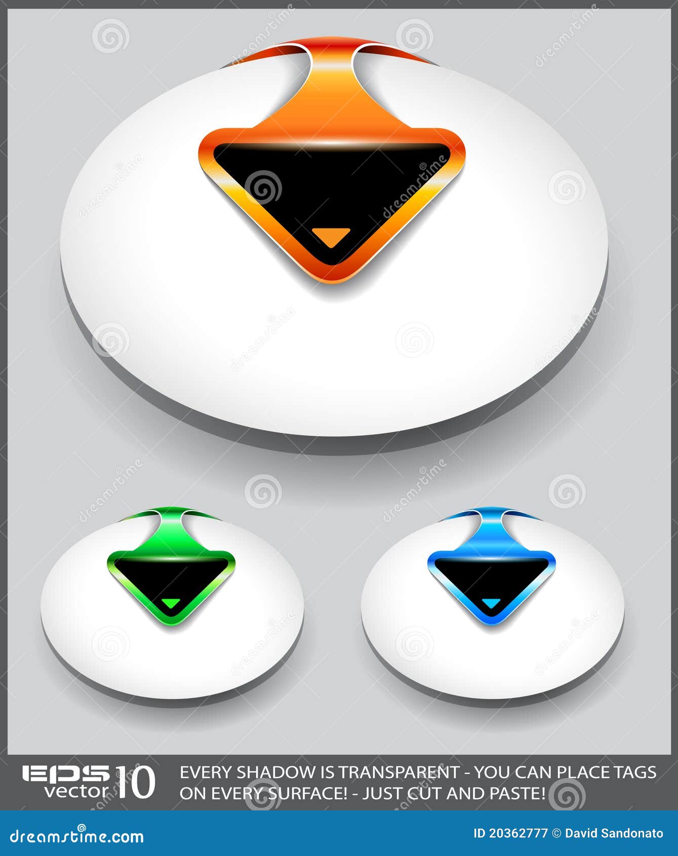 Set of High Quality Glossy Arrow Paper Tag Stock Vector - Illustration ...