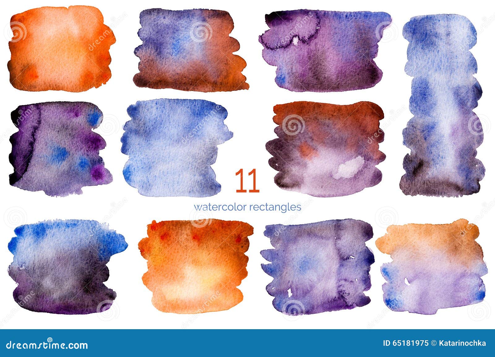 Set of High Quality Hand Painted Rectangles Stock Illustration ...