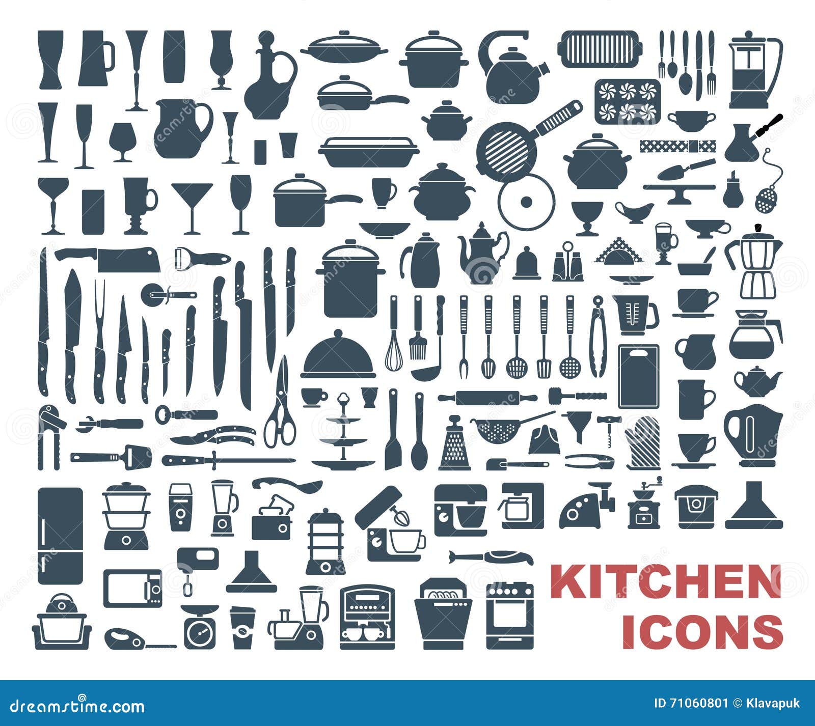 Set of High Quality Kitchen Icons Stock Vector - Illustration of ...