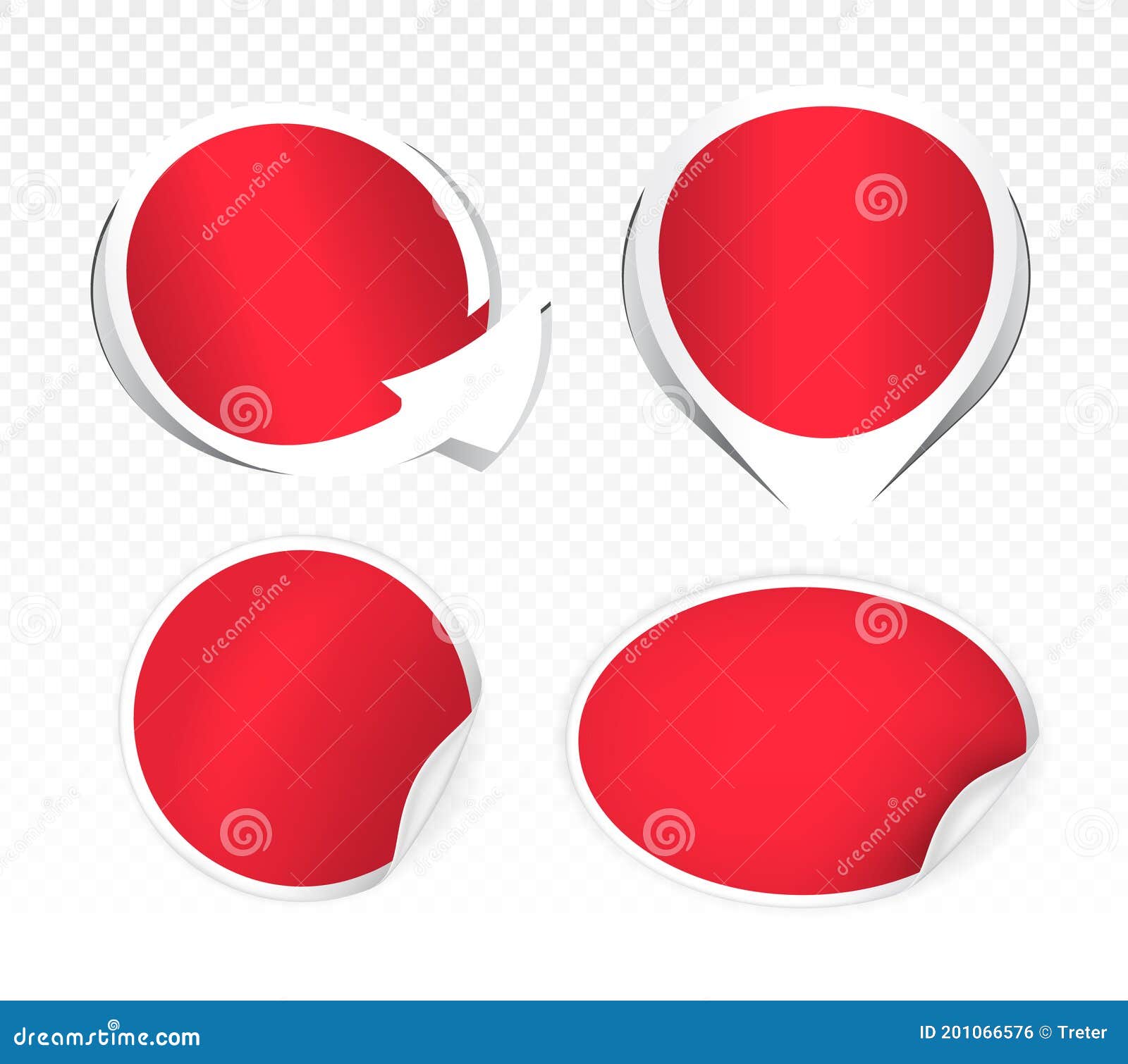 Set of High Quality Realistic Red Labels on White Background Stock ...