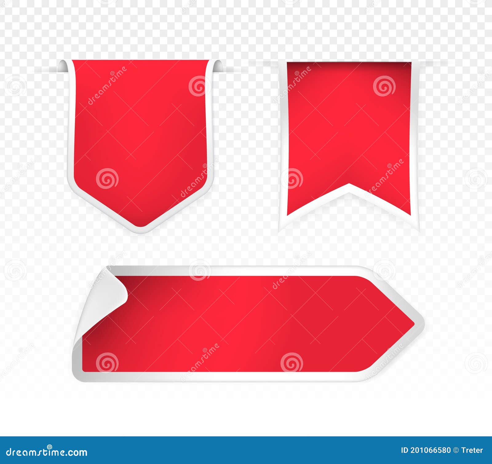 Set of High Quality Realistic Red Labels on White Background Stock ...