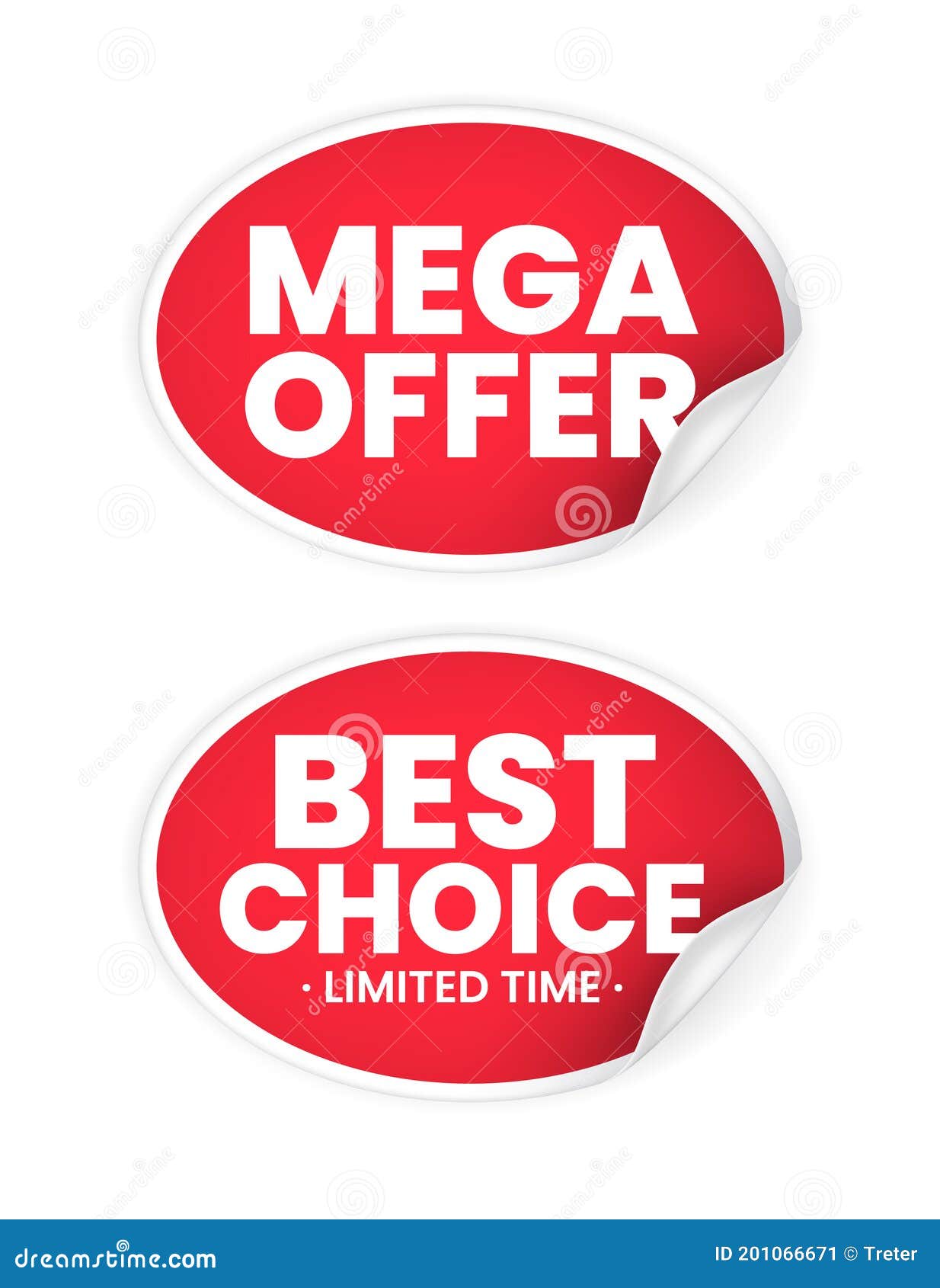 Set of High Quality Realistic Red Labels on White Background Stock ...
