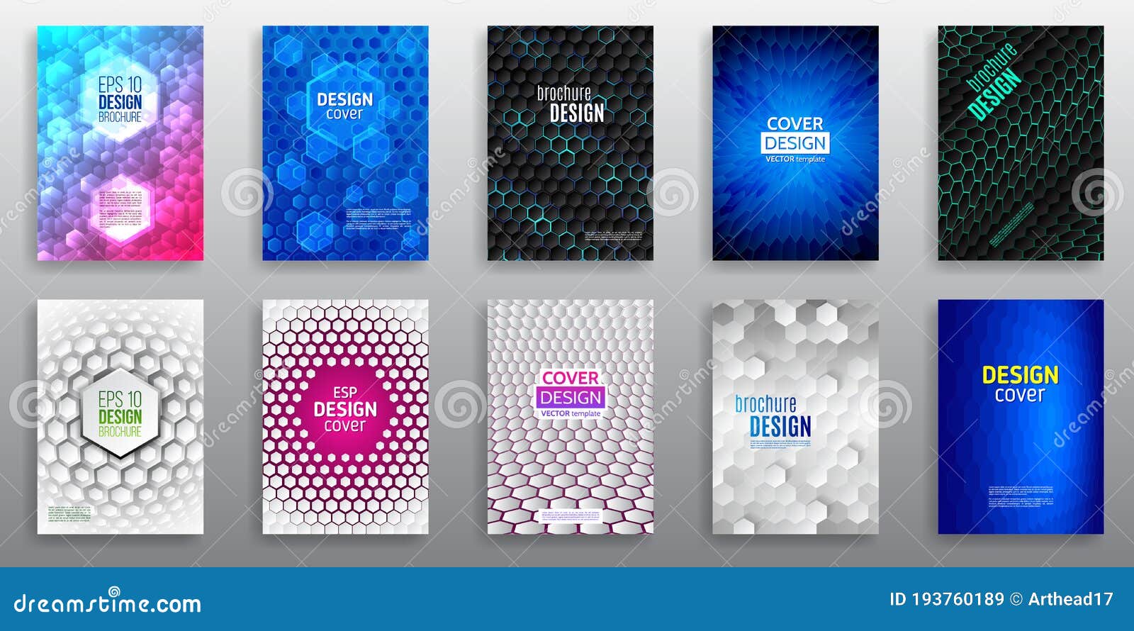 Set of High Tech Brochure Design Concept. Futuristic Business Layout ...