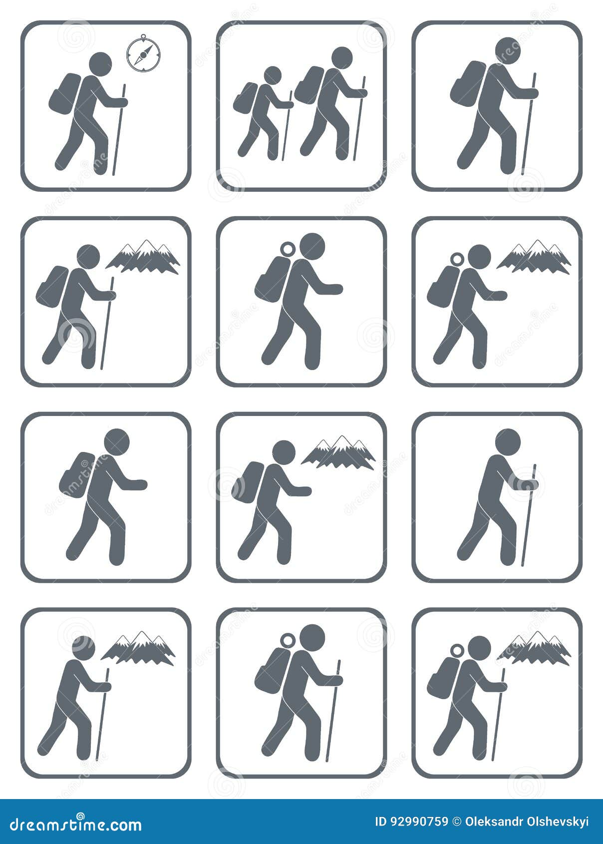Set of Hiking Icon Illustration Isolated Vector Stock Vector ...