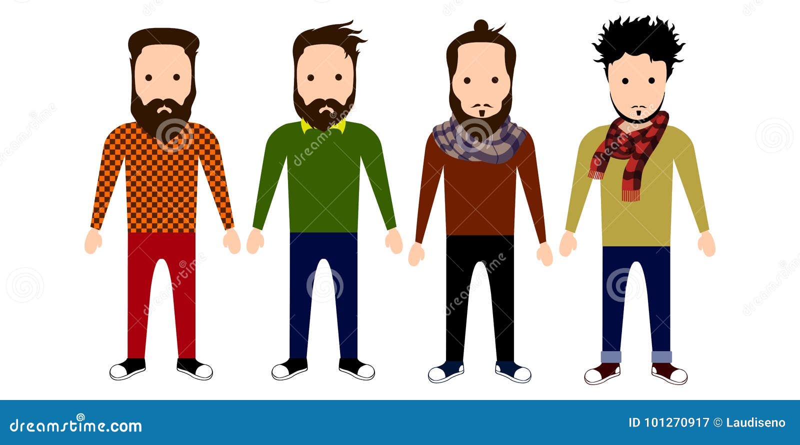 Set of hipster characters stock vector. Illustration of character ...