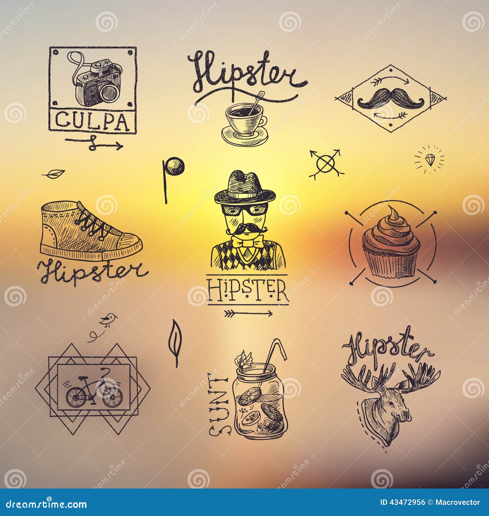 Hipster Doodles Vector Illustration | CartoonDealer.com #33024500