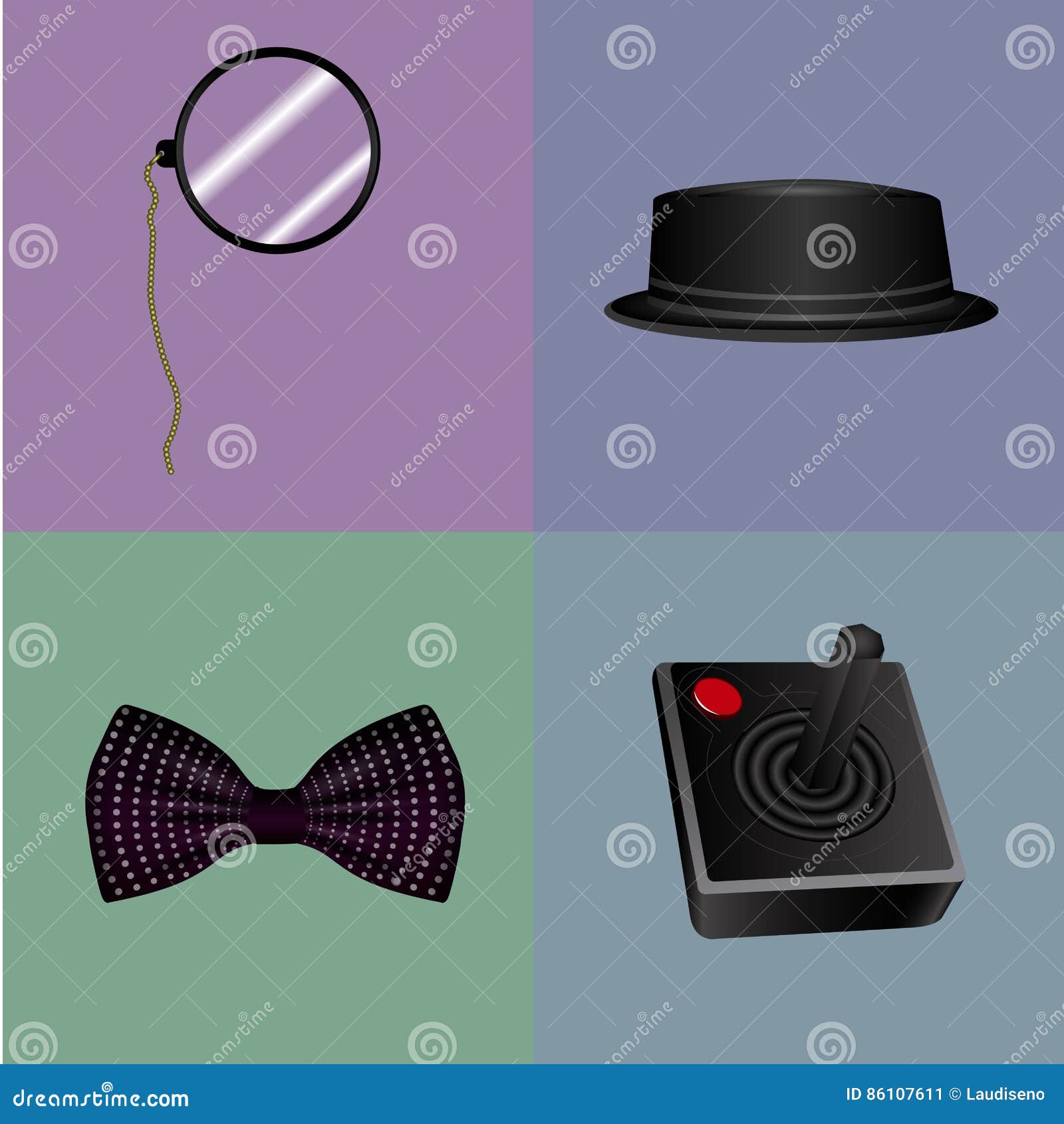 Set of hipster objects stock illustration. Illustration of clip - 86107611