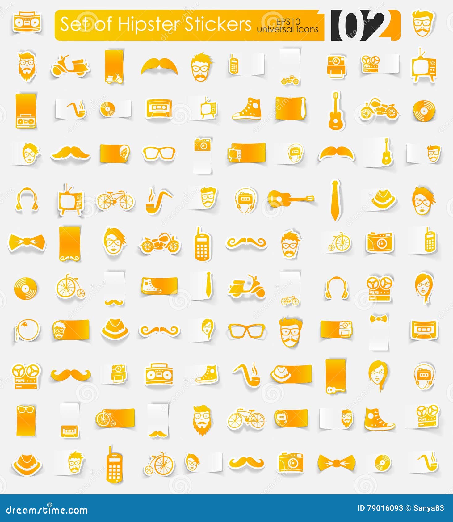 Set of hipster stickers stock vector. Illustration of creative - 79016093