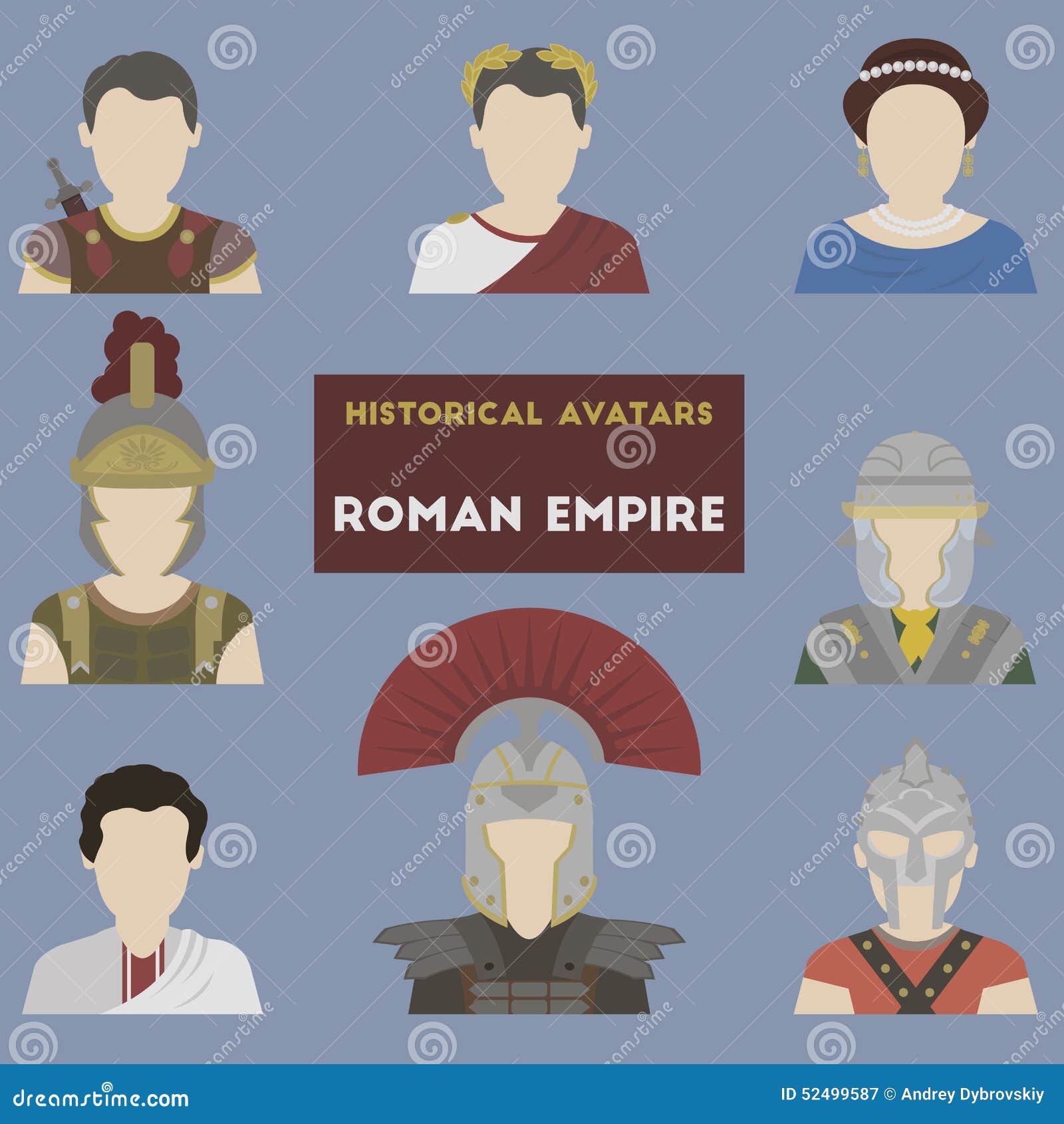Set of historical avatars stock vector. Illustration of classic - 52499587