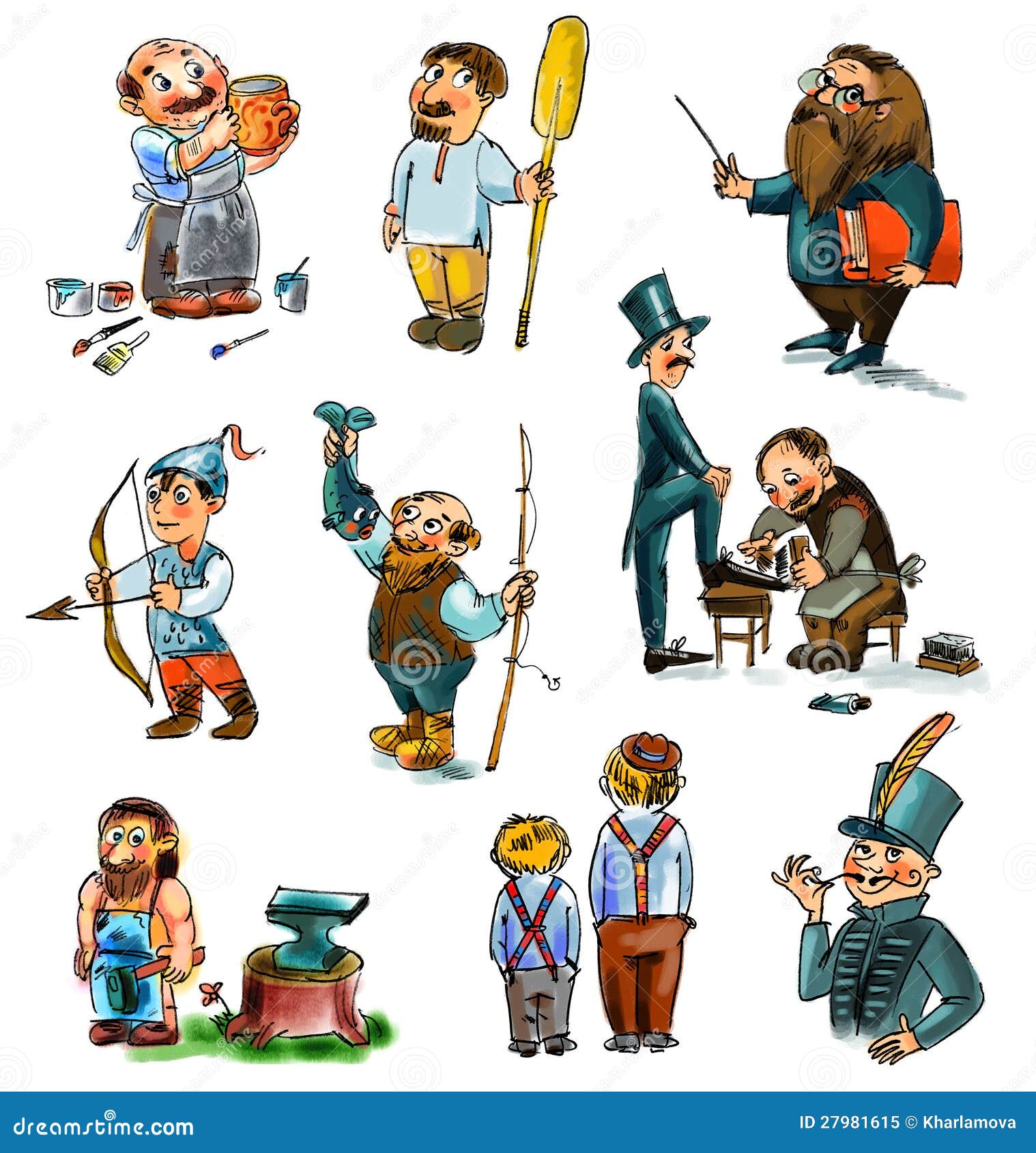 Hussar Characters Dueling With Guns Isolated On White Background ...