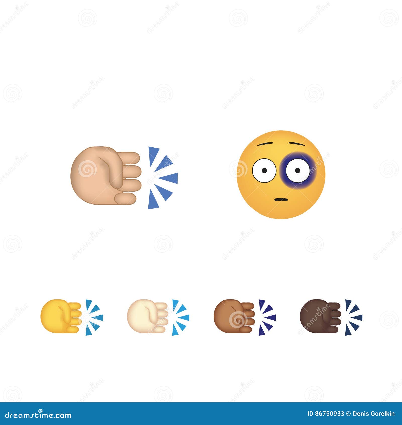 Set Of Hand Emoticon Vector Isolated On White Background ...