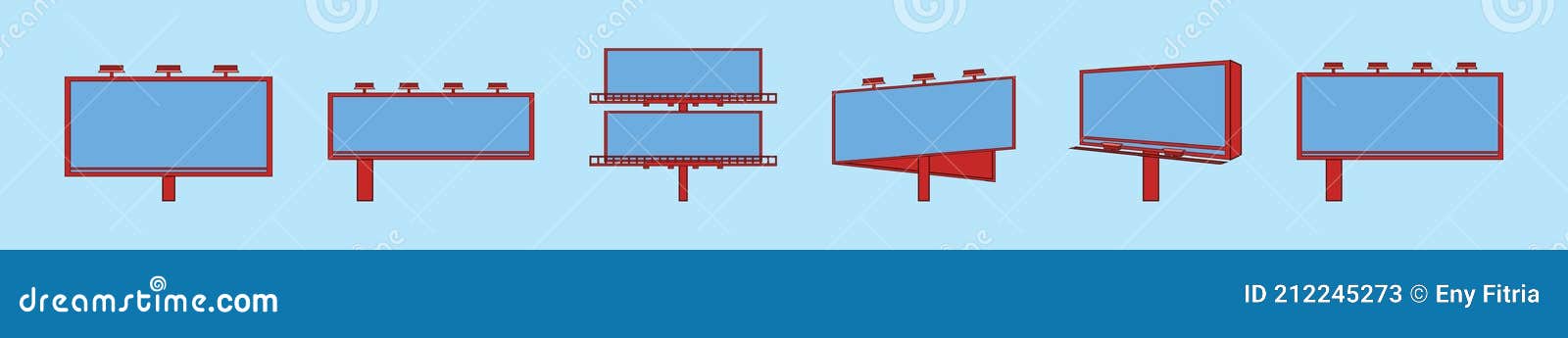 Set of Hoarding Cartoon Icon Design Template with Various Models ...