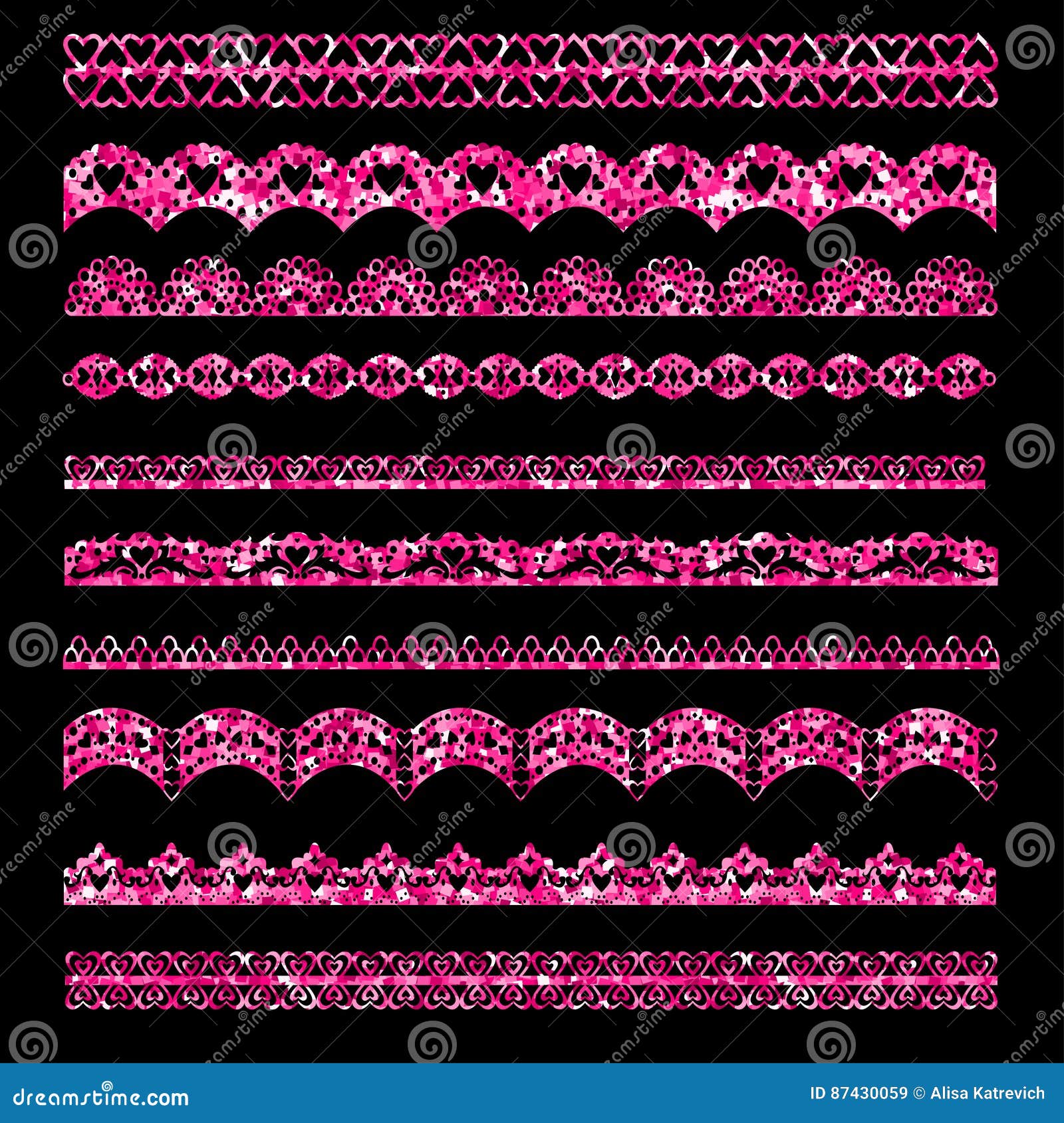 Set of Holiday Ribbons and Borders. Vector Stock Vector - Illustration ...