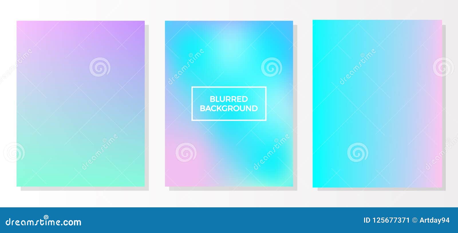 Set of Holographic Multicolored Blurred Vivid Gradient Backgrounds ...