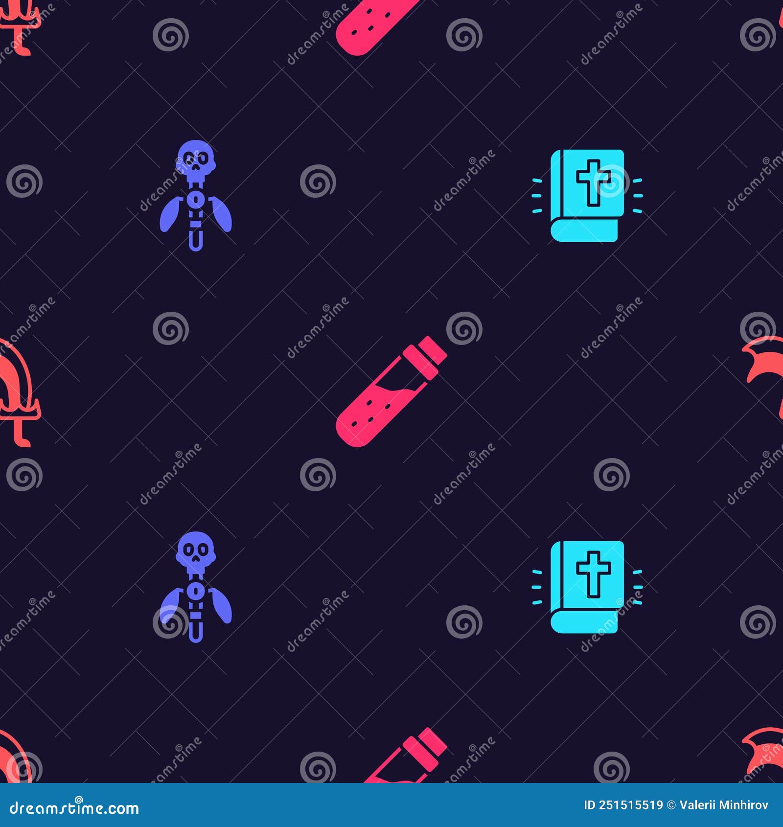 Set Holy Bible Book, Magic Staff, Bottle with Potion and Sword for Game ...