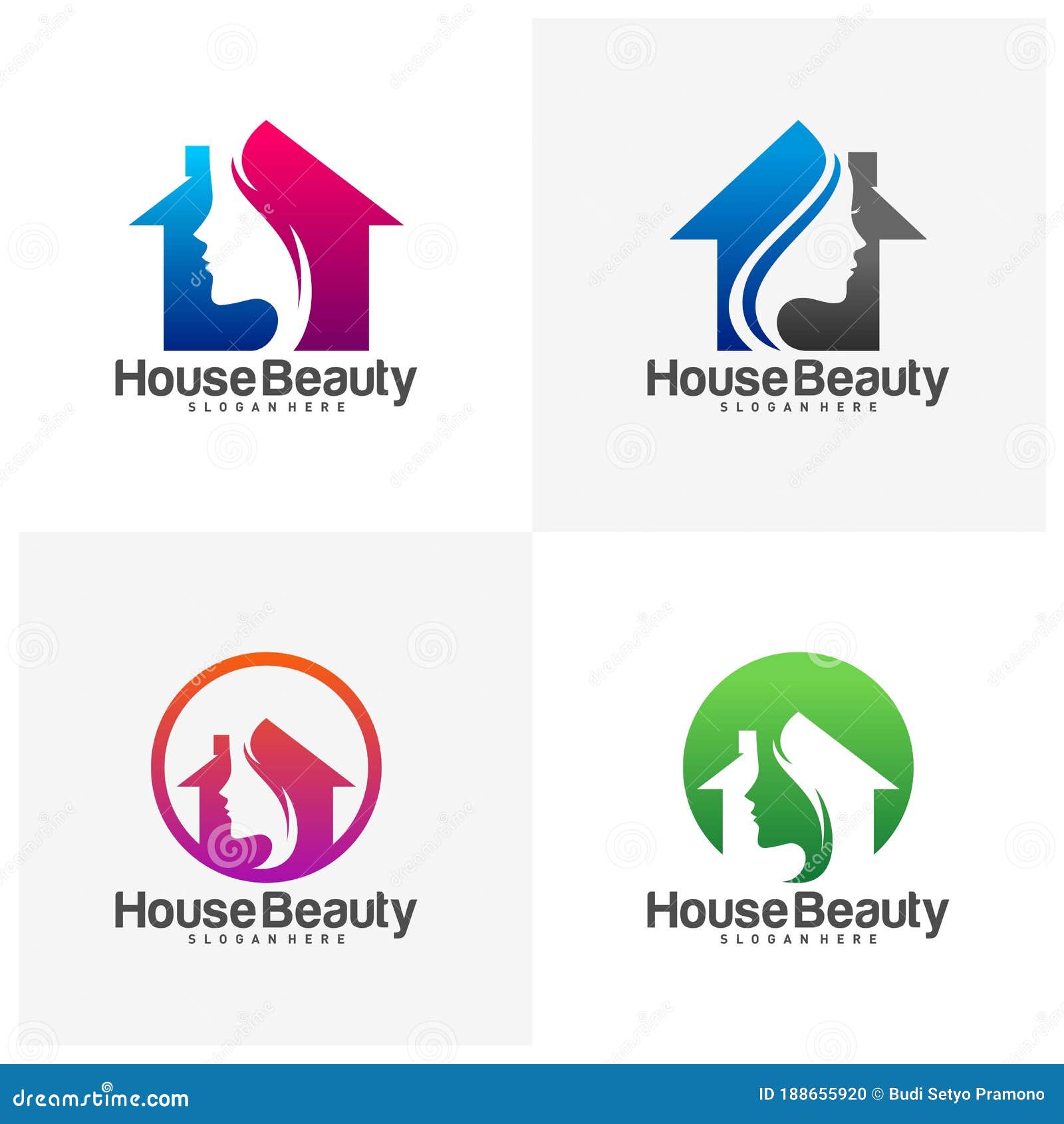 Set of Home Beauty Logo Design Template, Vector Illustration, Icon ...