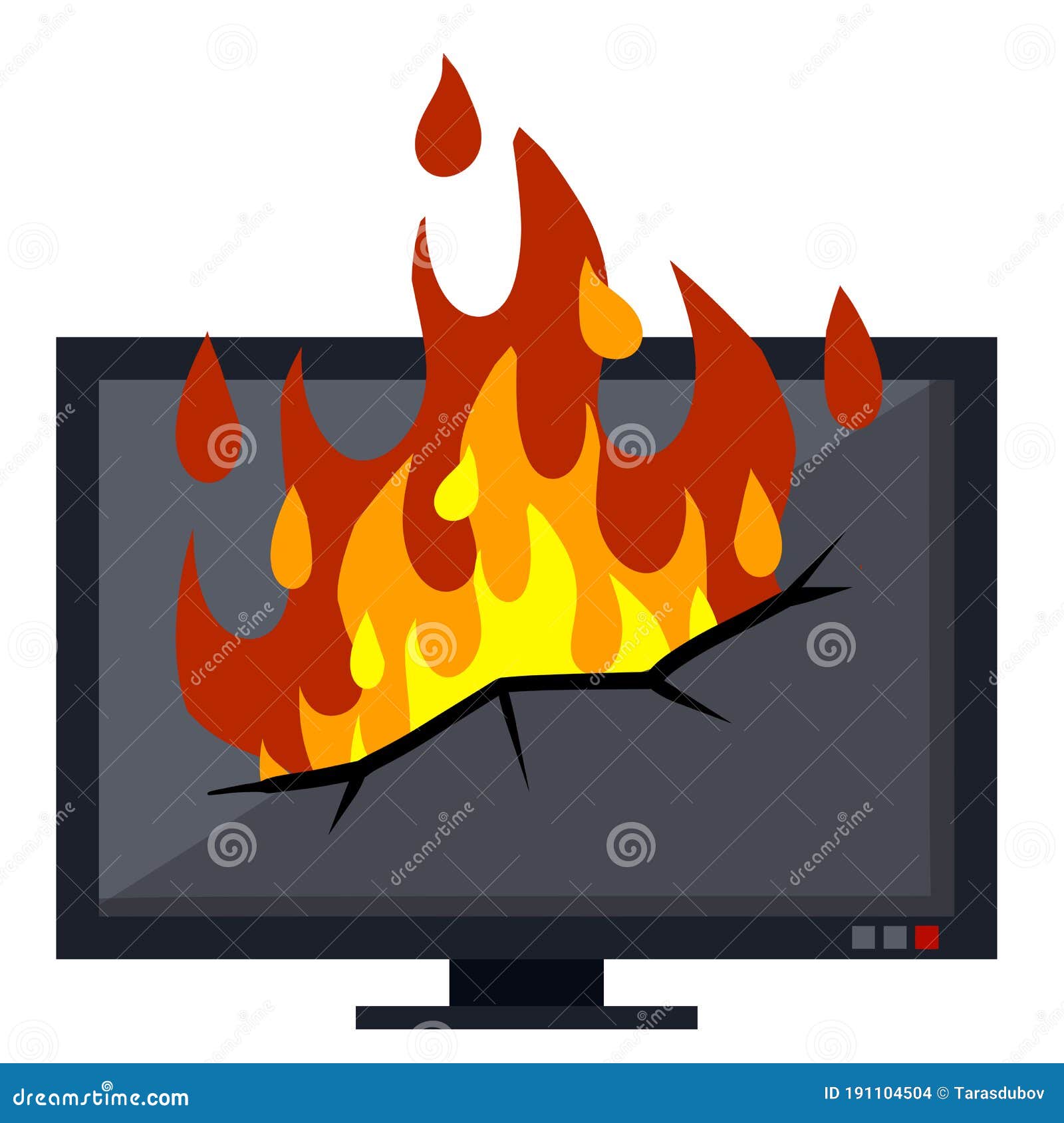 Set of Home Electrical Appliances. Broken TV. Damaged Device Stock ...