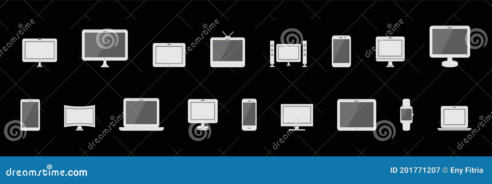 Set of Home Electronic Screen Design Template with Various Models ...