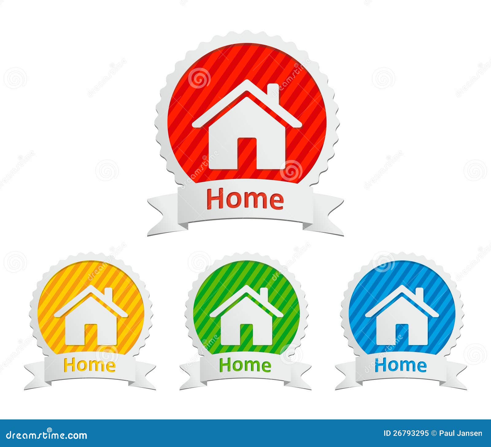 Set of Home Icons and Labels Stock Vector - Illustration of rental ...