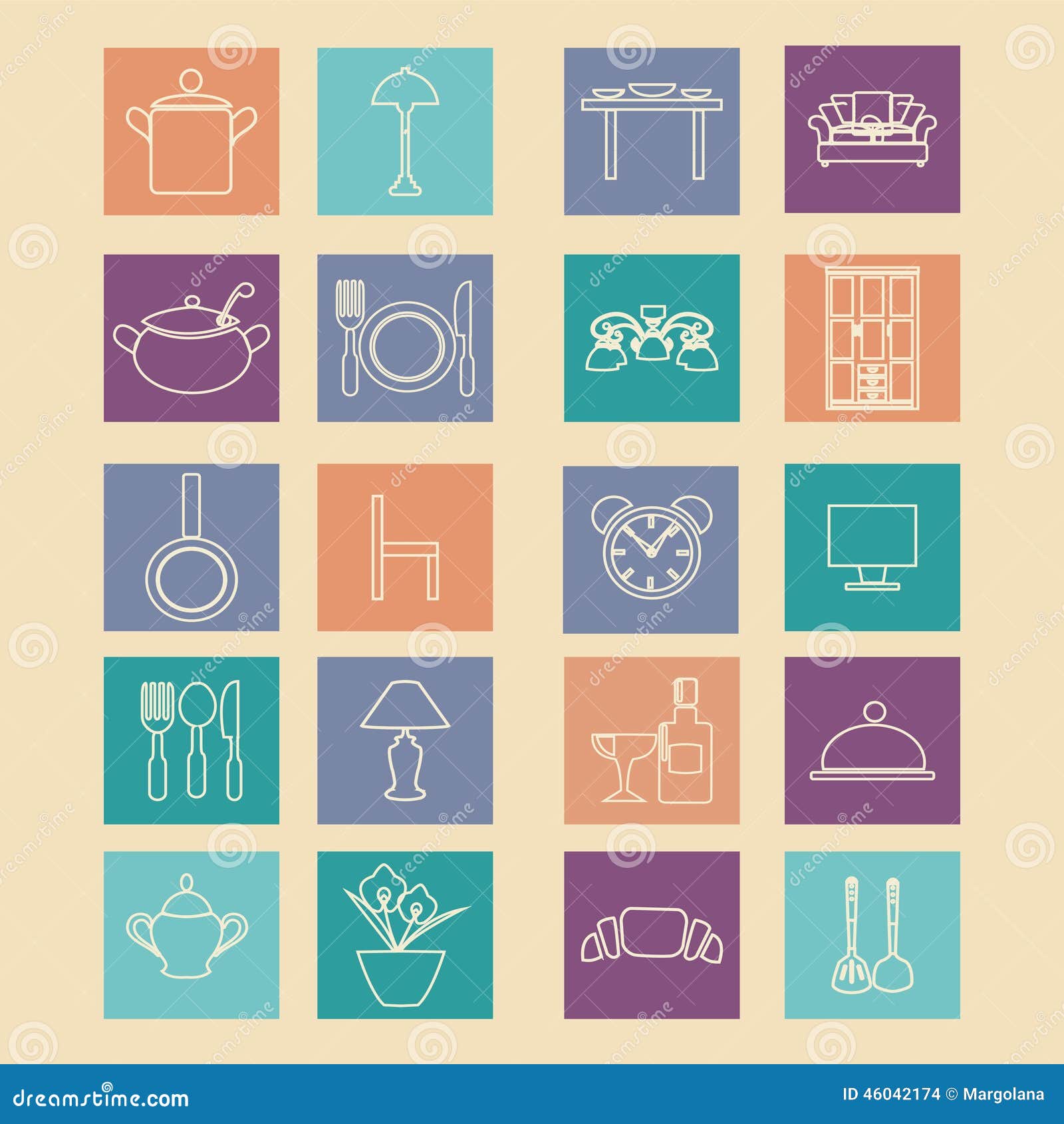 Set of Home Related Icons Elements-illustation Stock Vector ...