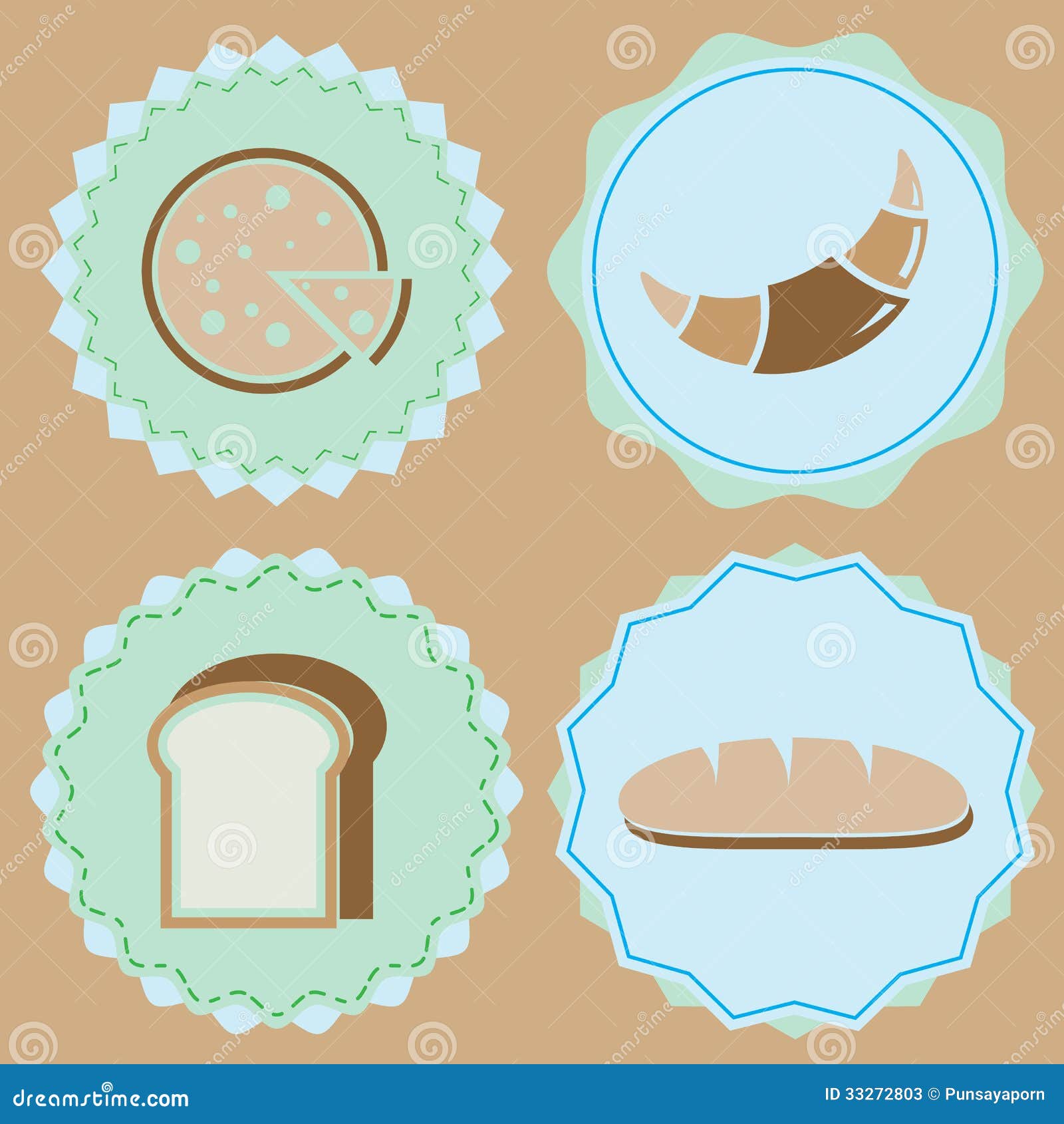 Set of Homemade Bakery Icon Color Badges Stock Vector - Illustration of ...