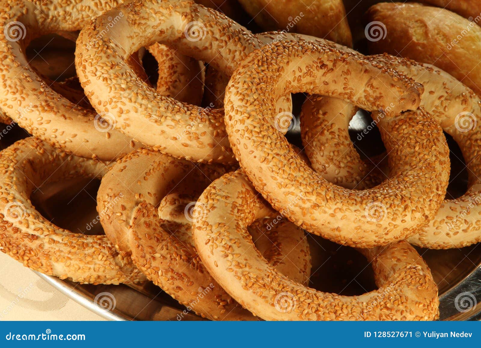 Set of Homemade Circle Pretzel Set, Close Up Stock Image - Image of ...