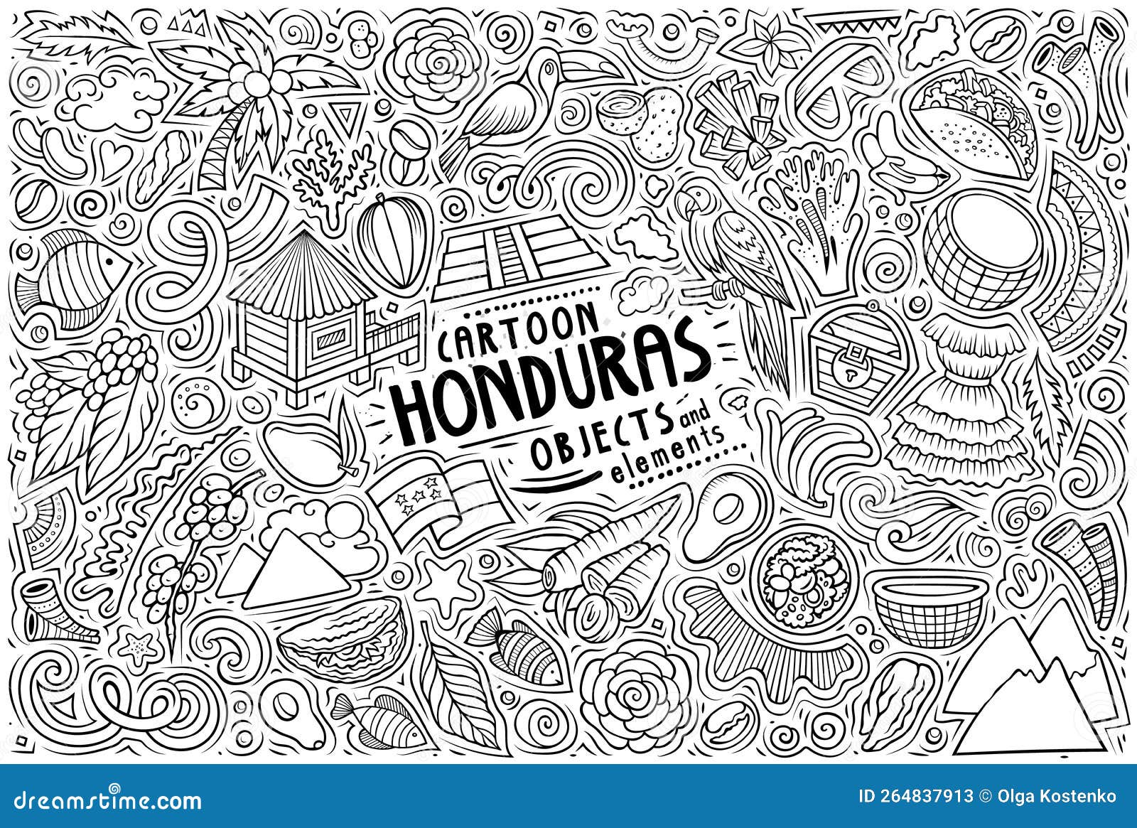 Set of Honduras Traditional Symbols and Objects Stock Vector ...