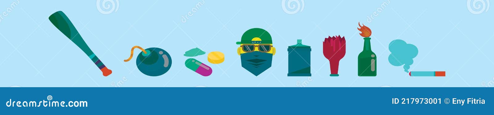 Set of Hooligans Cartoon Icon Design Template with Various Models ...