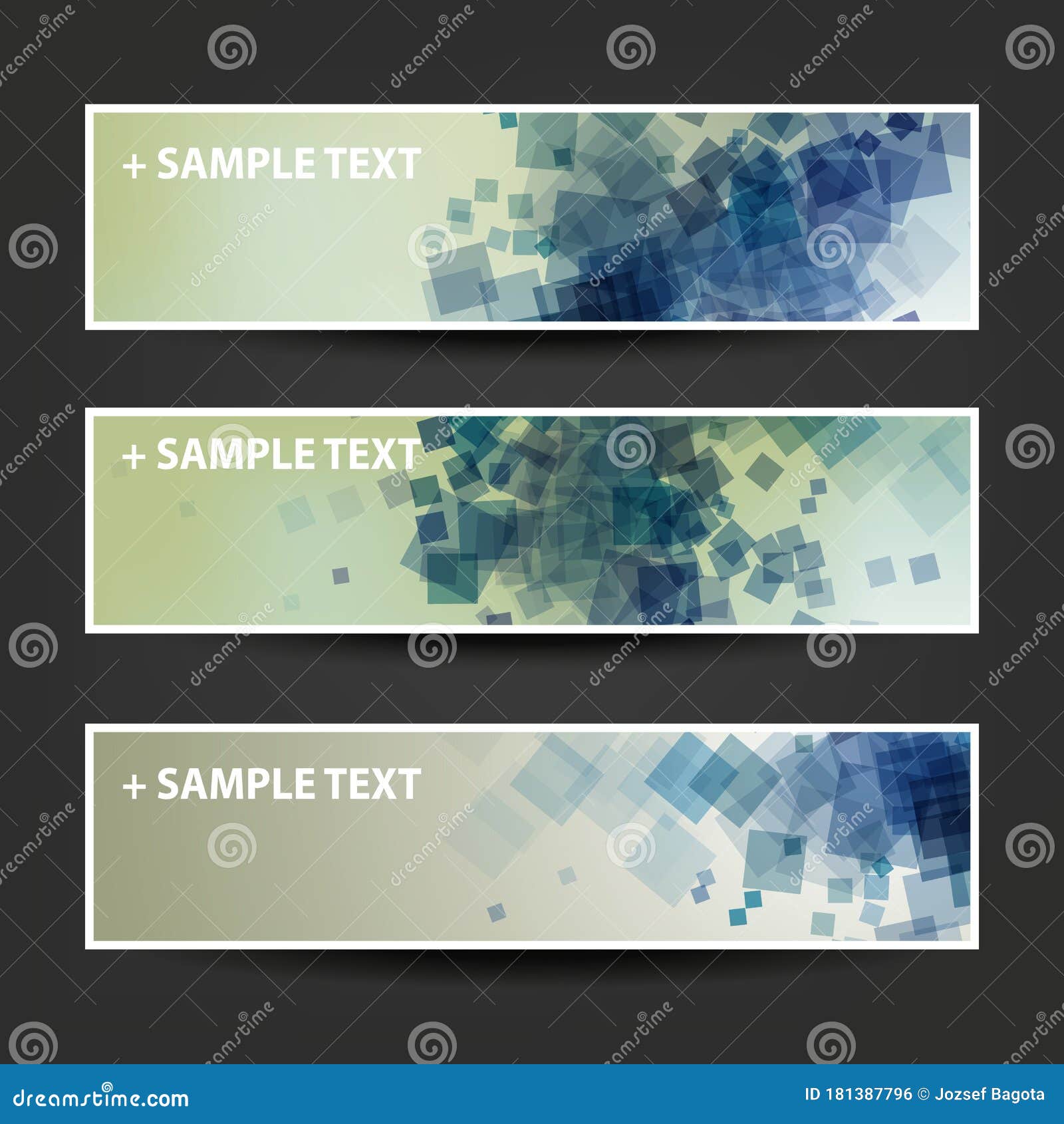 Set of Horizontal Abstract Banner Background Designs, Ad Templates ...