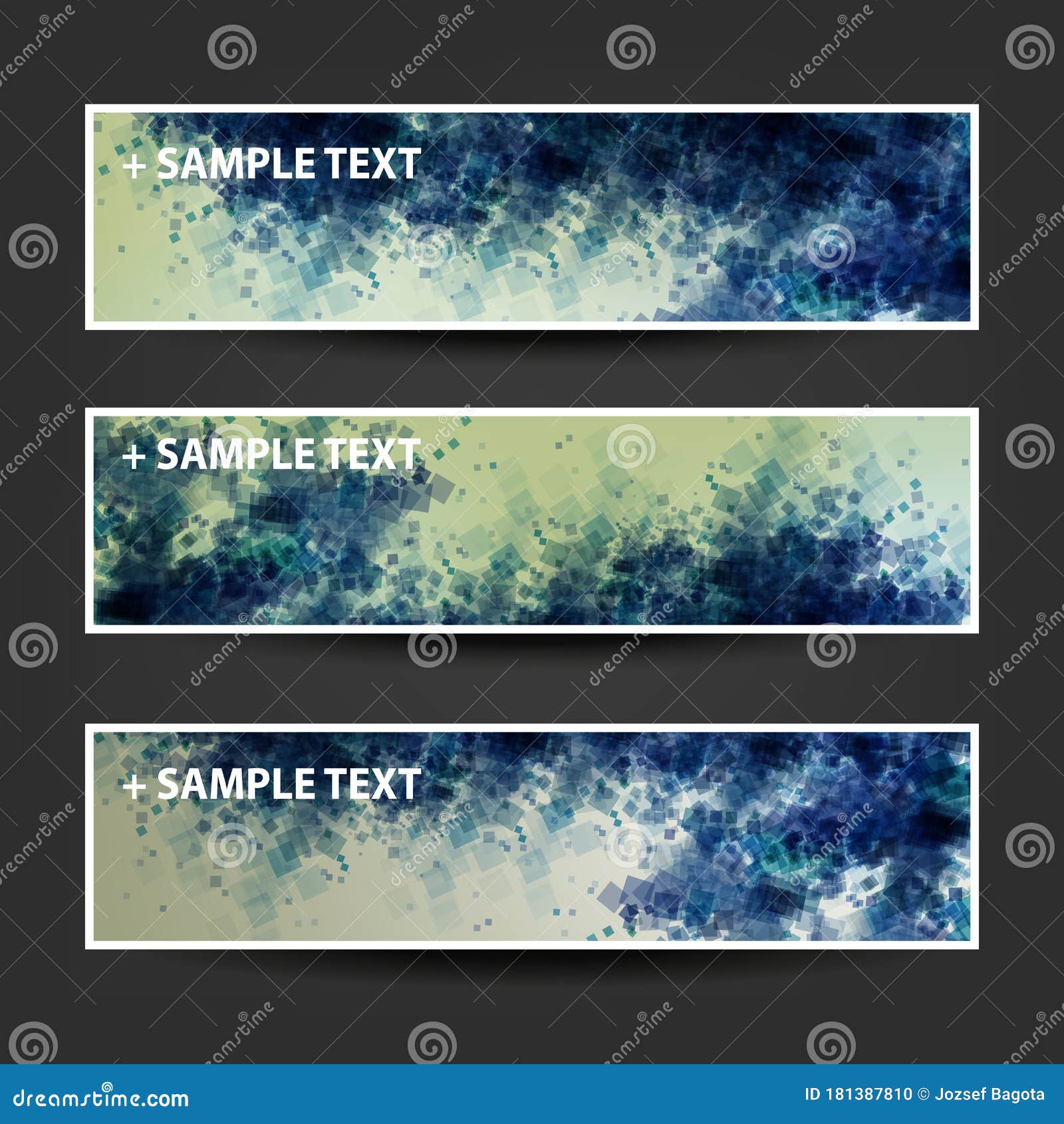 Set of Horizontal Abstract Banner Background Designs, Ad Templates ...