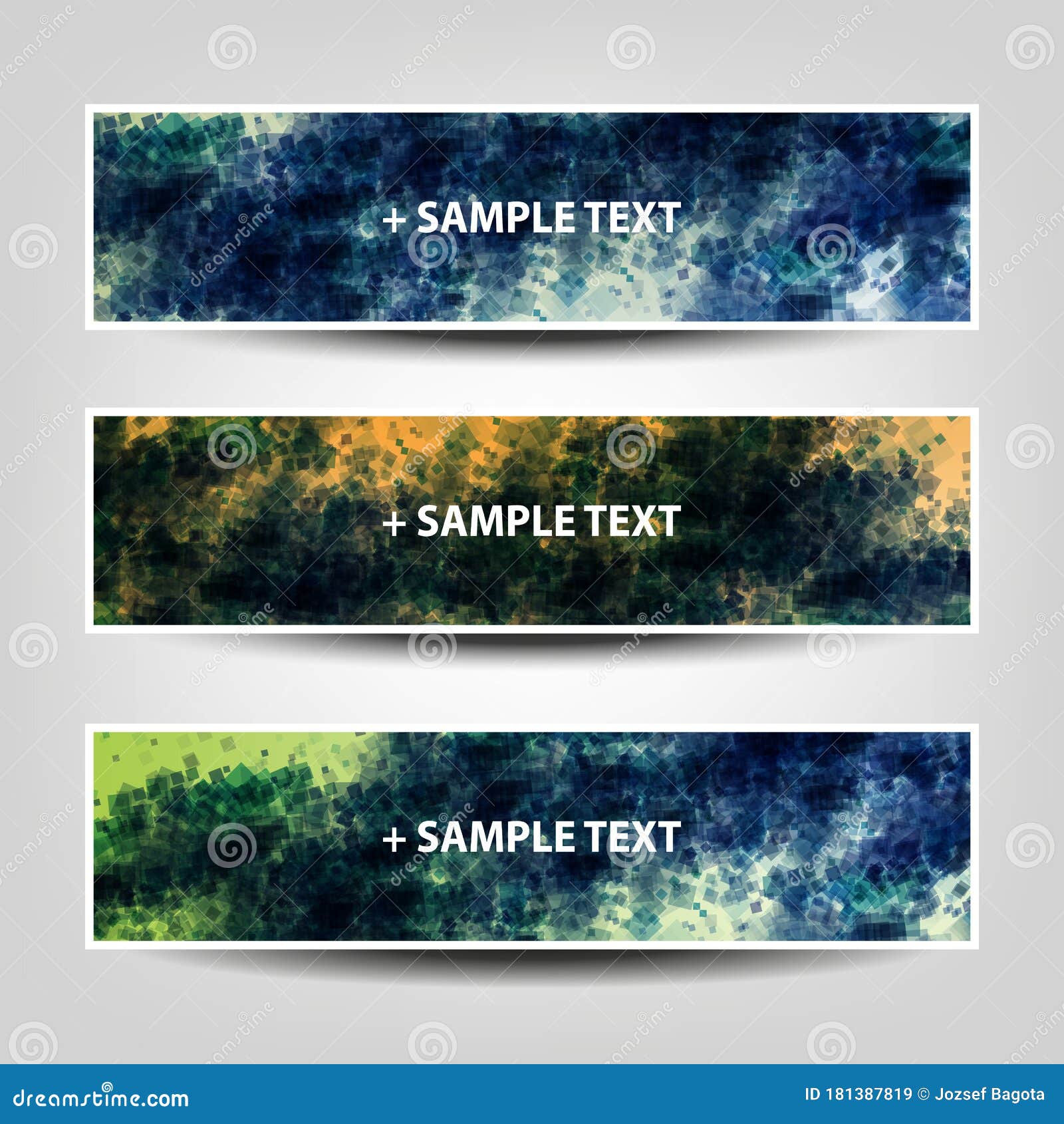 Set of Horizontal Abstract Banner Background Designs, Ad Templates ...