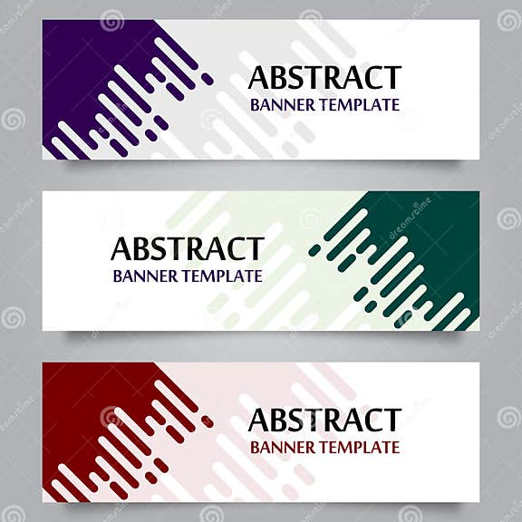 Set of Horizontal Abstract Banner Template 02 Stock Vector ...