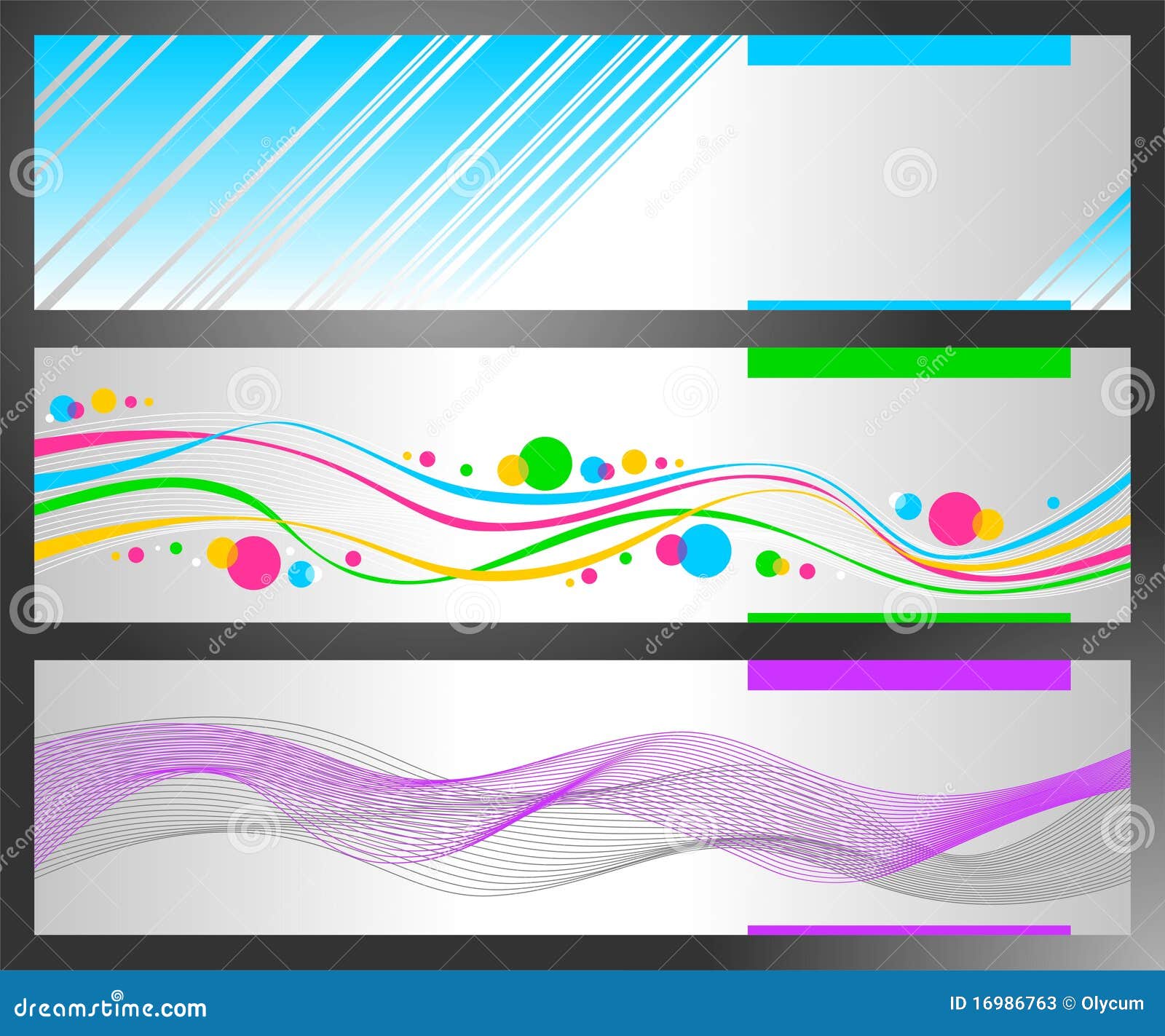 Set of Horizontal Abstract Banners Stock Vector - Illustration of ...
