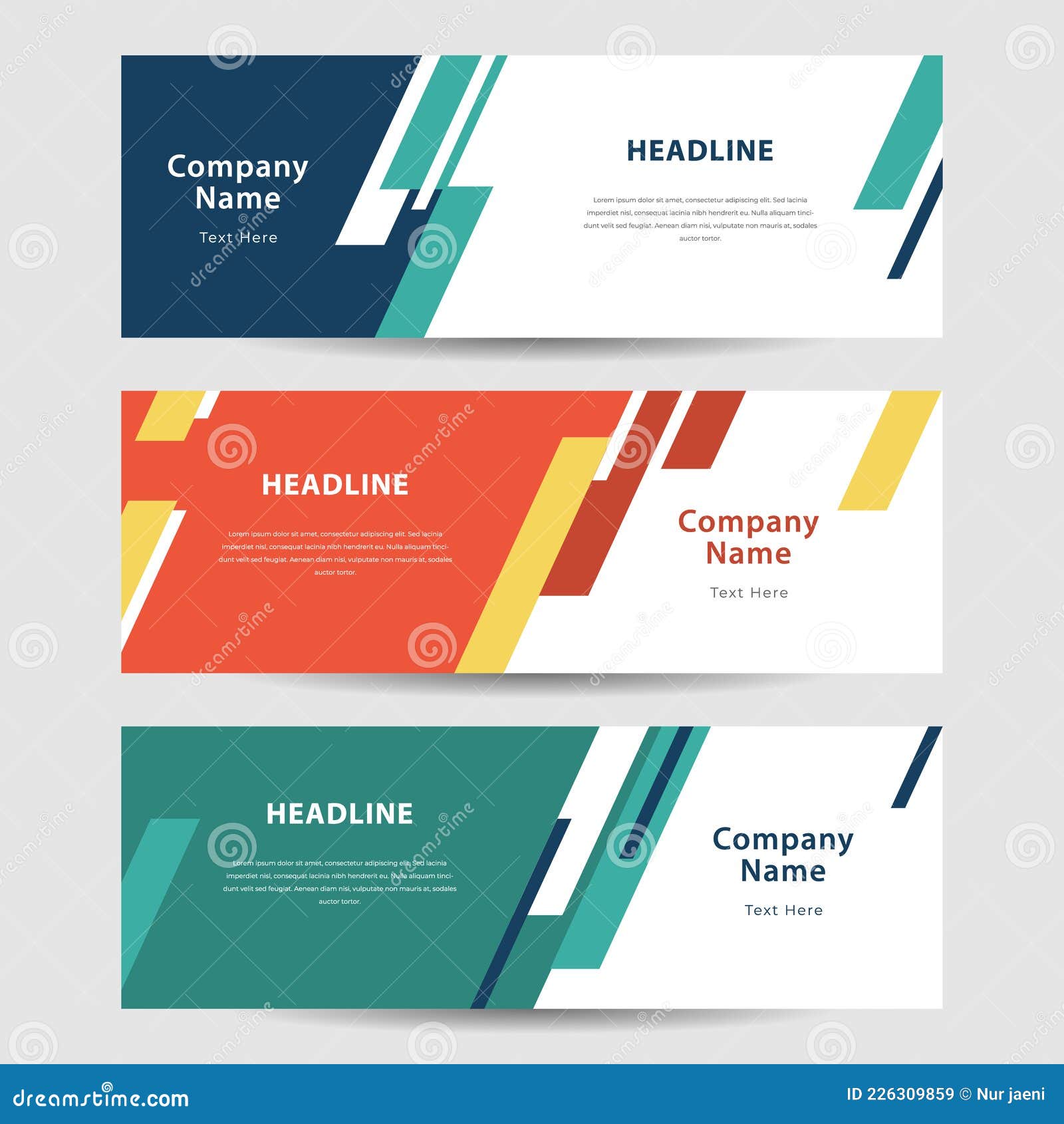 Horizontal Banner Design Template Stock Illustration - Illustration of ...