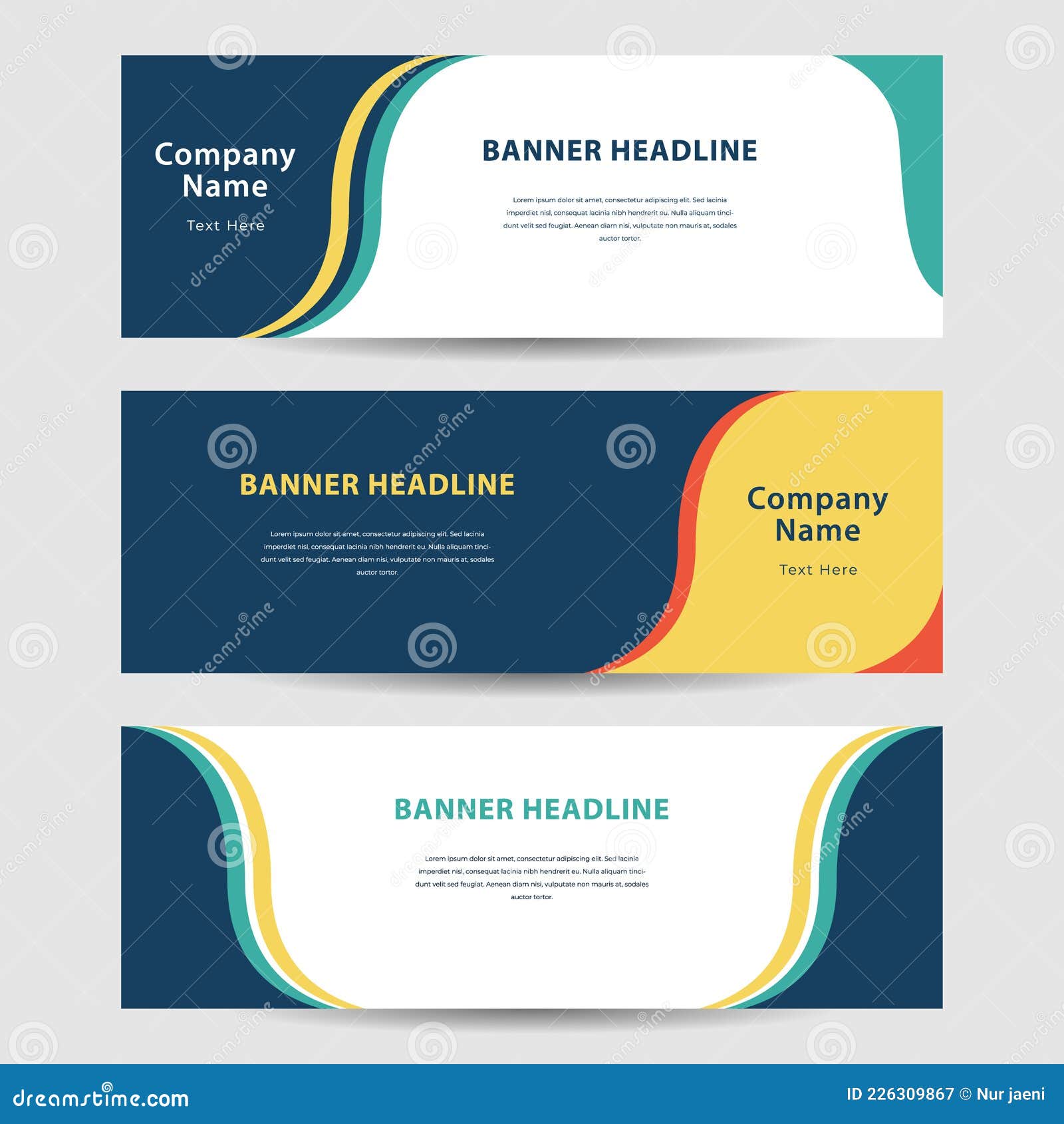Horizontal Banner Design Template Stock Illustration - Illustration of ...