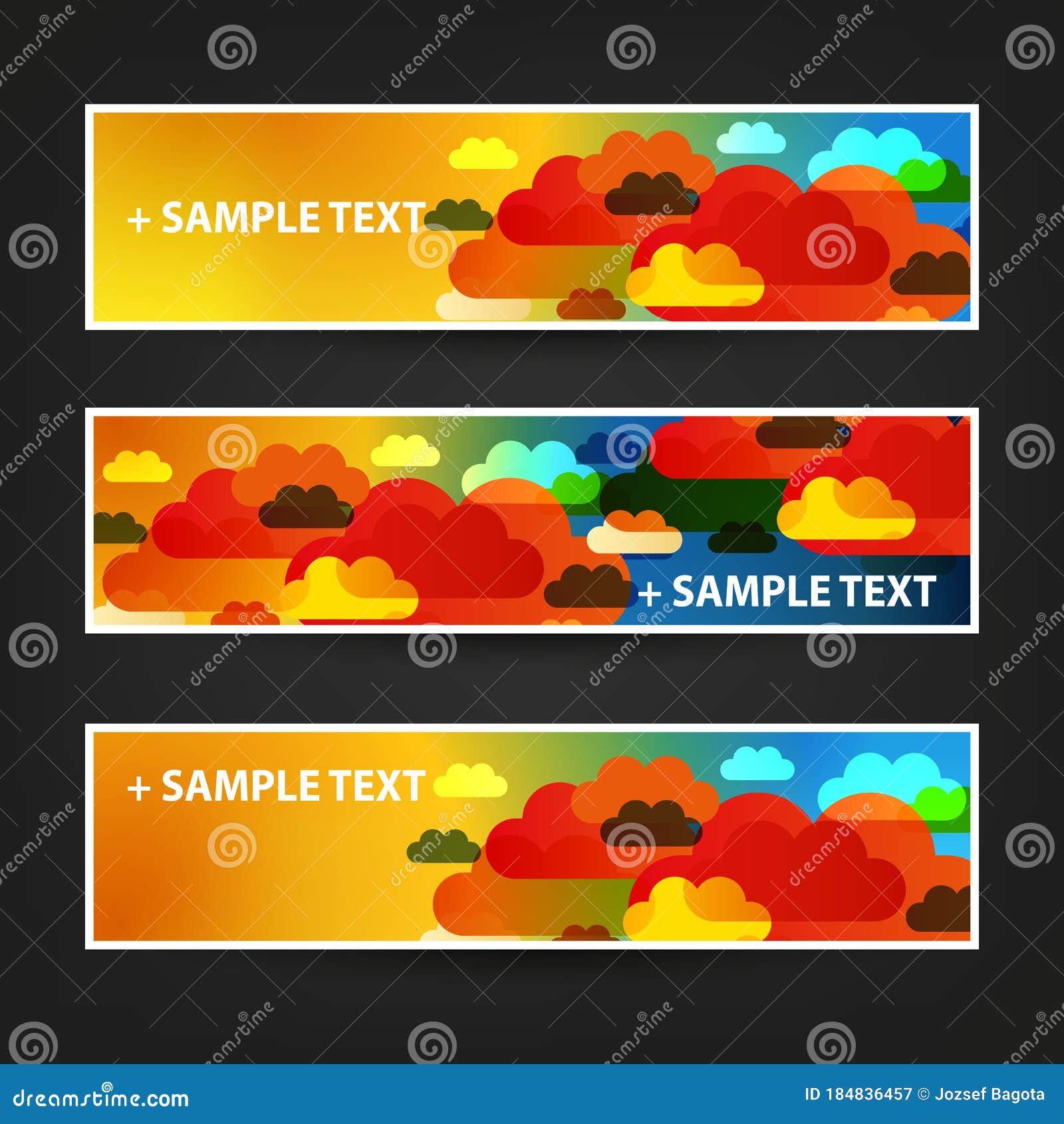 Set of Horizontal Banner Background Designs, Ad Templates - Colorful ...