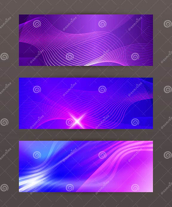 Set Horizontal Banner Design Element Background Glow Abstract Stock ...