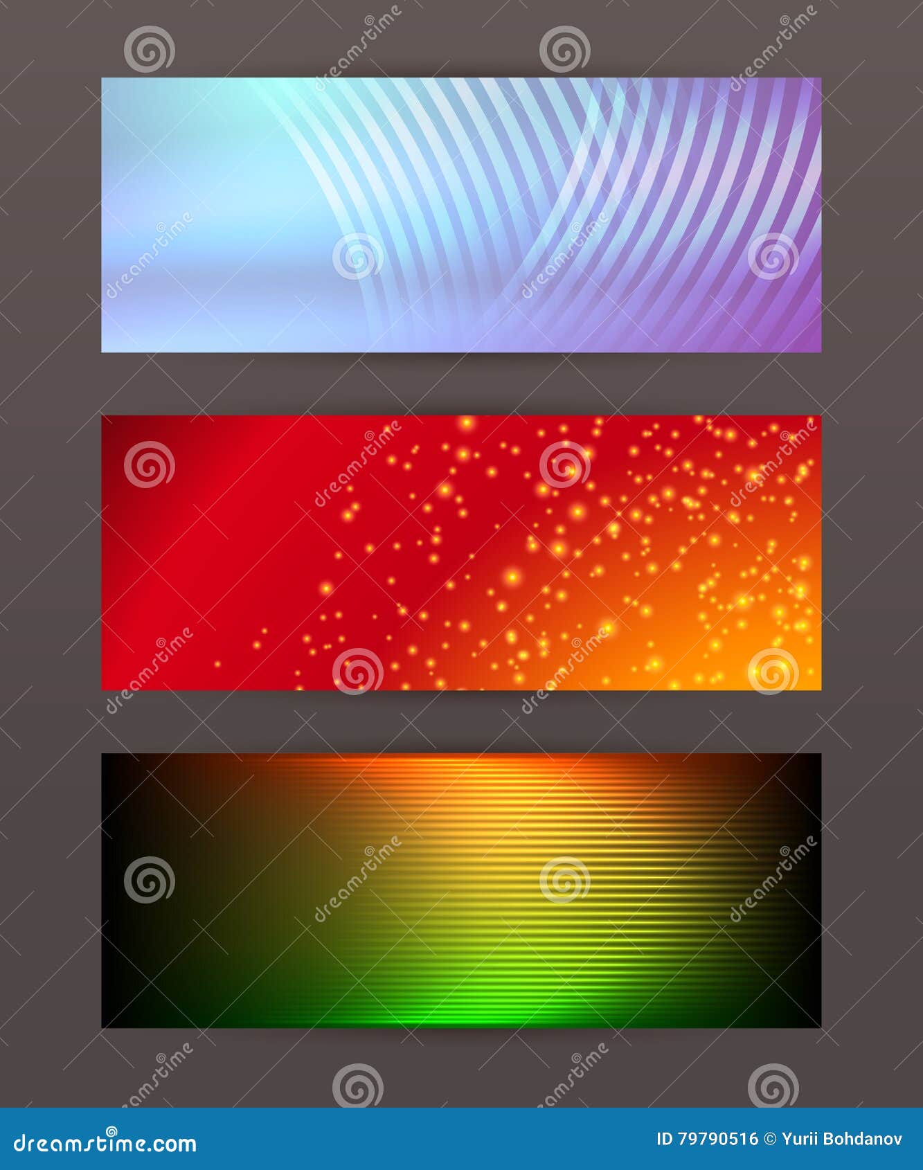 Set Horizontal Banner Design Element Background Glow Abstract Stock ...