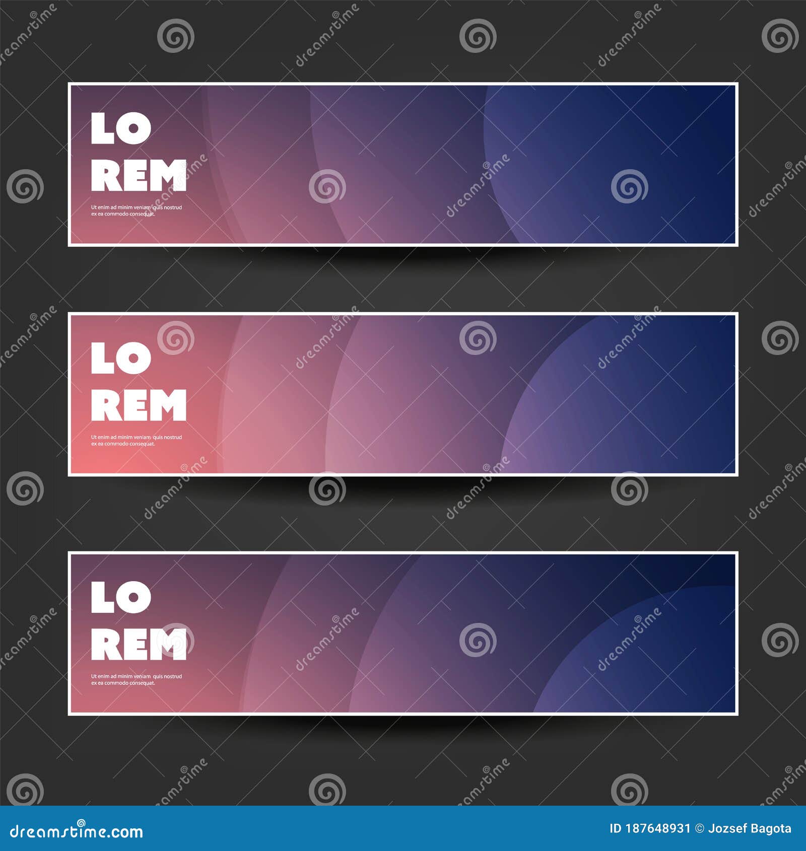 Set of Horizontal Banner or Header Designs for Business Announcement or ...