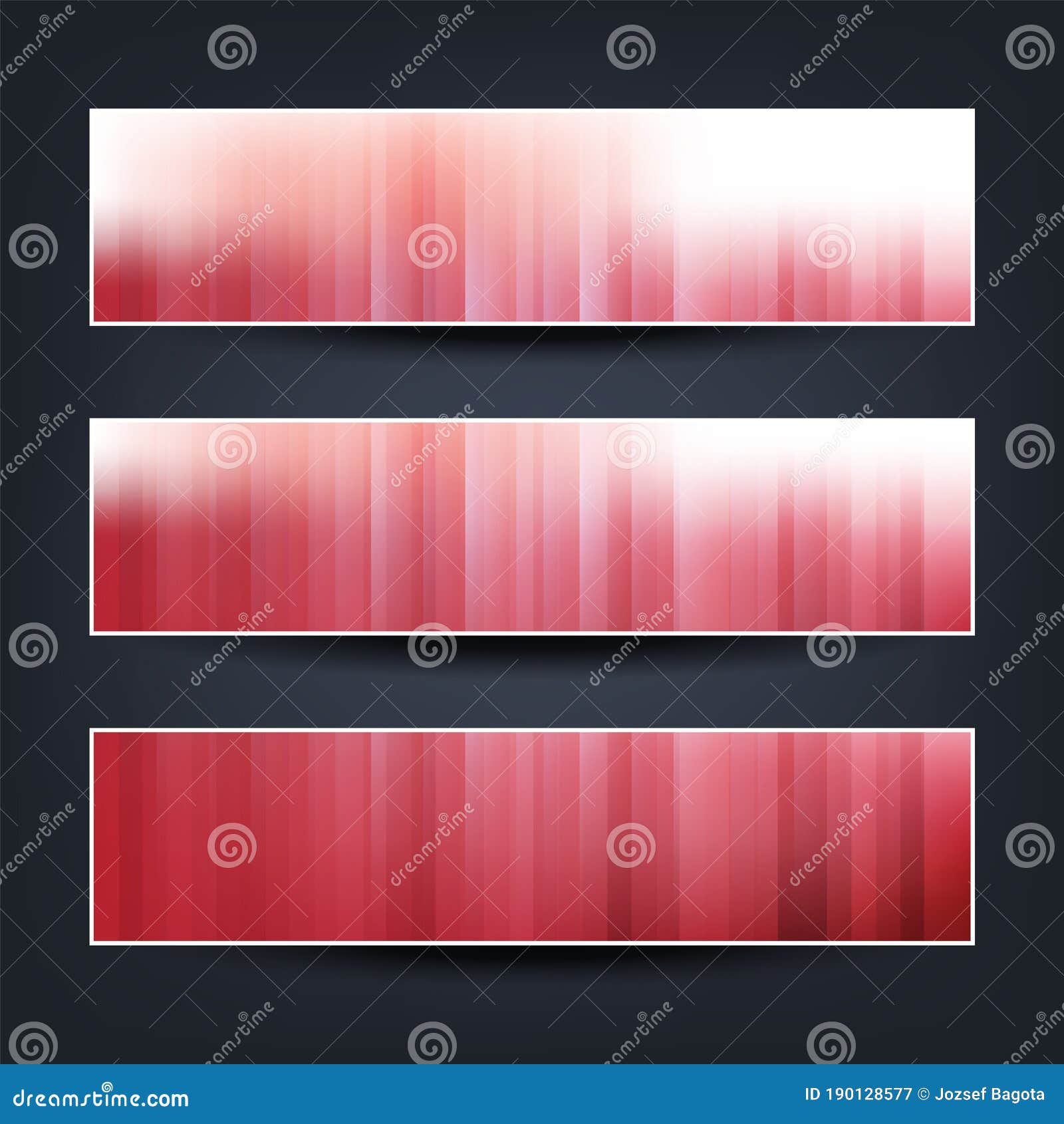 Set of Horizontal Banner or Header Designs for Your Business with Red ...