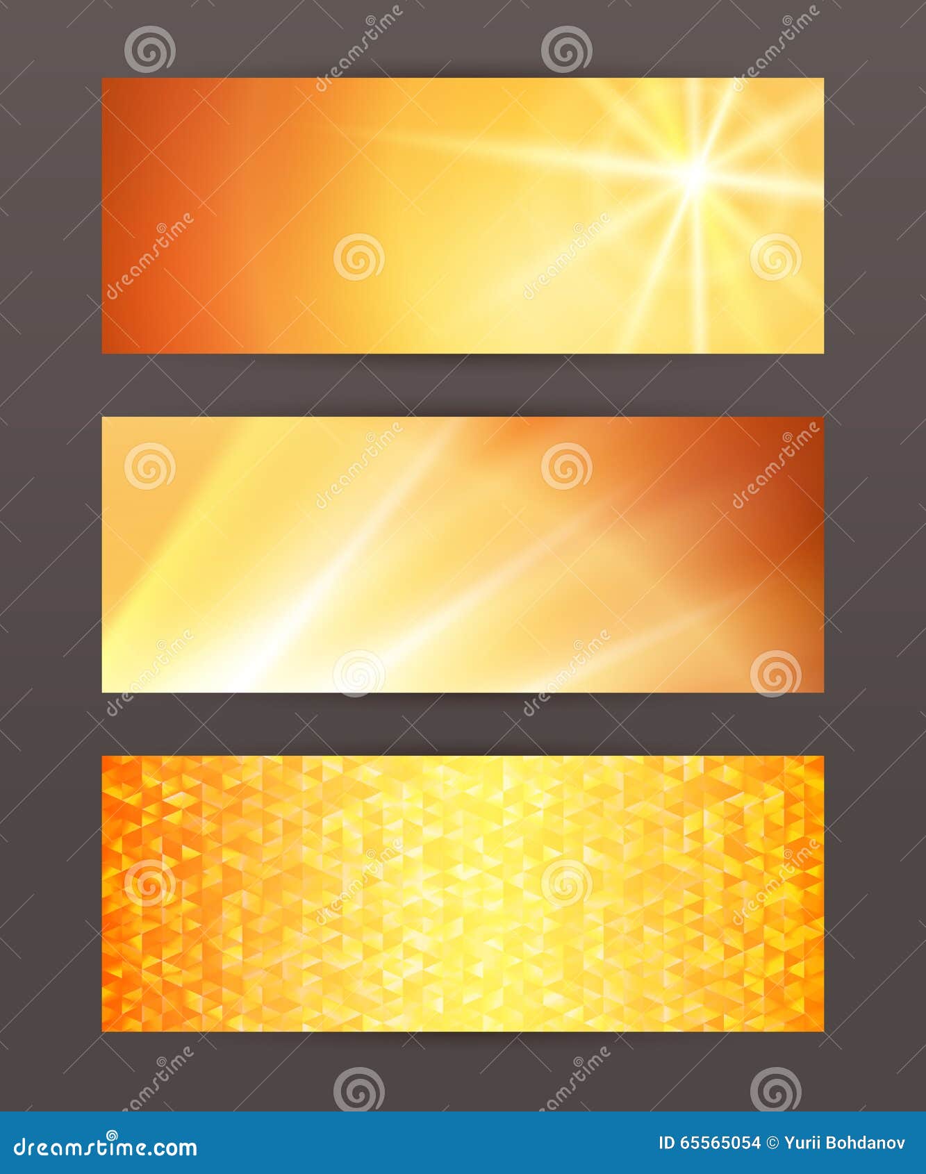 Set of Horizontal Banner Header Website Sun Stock Vector - Illustration ...