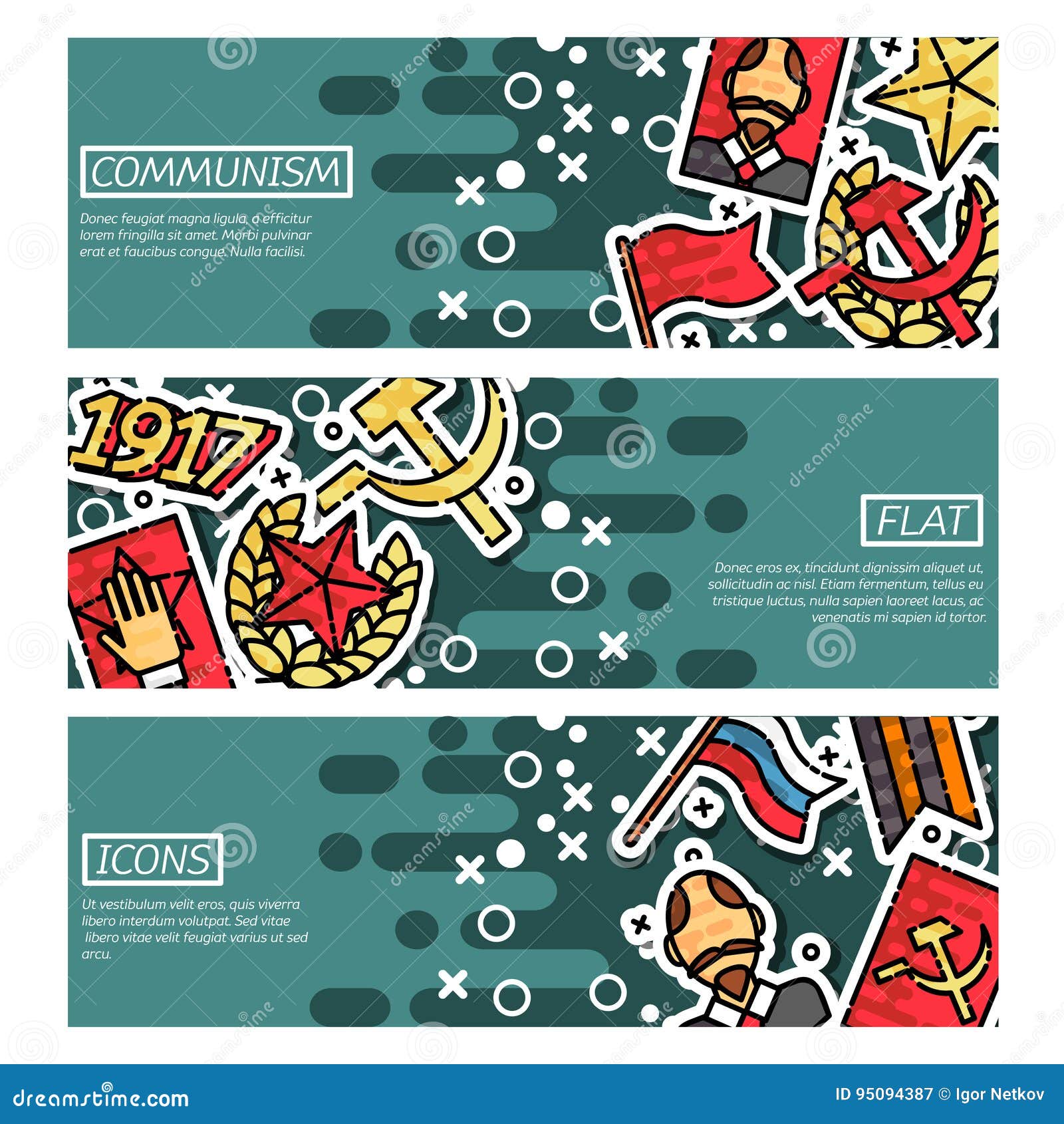 Set of Horizontal Banners about Communism Stock Vector - Illustration ...