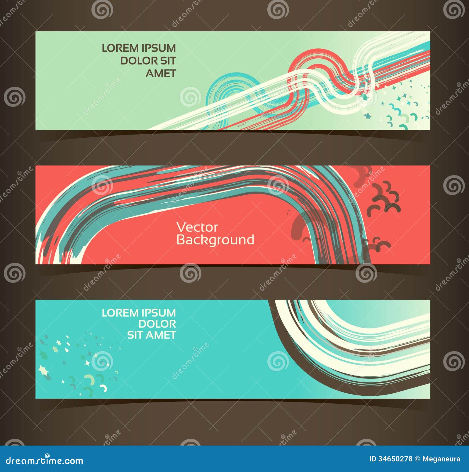Set of Horizontal Banners, Headers. Editable Desig Stock Vector ...