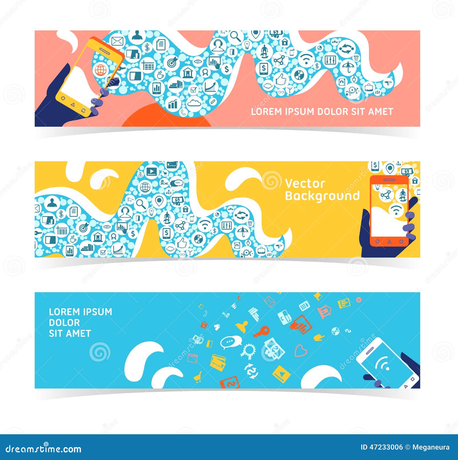 Banners, Headers Set Cartoon Vector | CartoonDealer.com #13677119